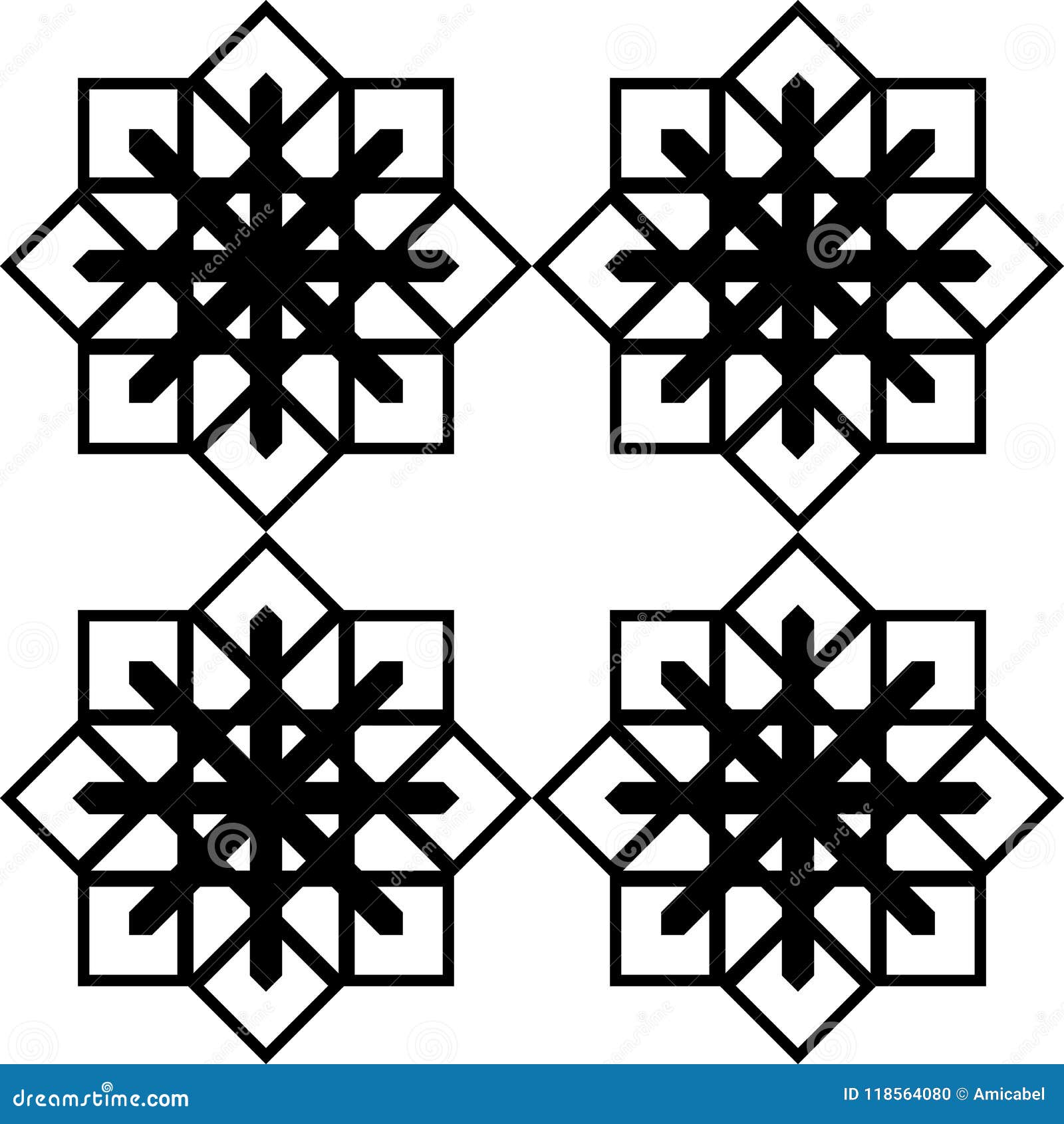 Design Seamless Monochrome Snowflake Pattern Stock Vector ...