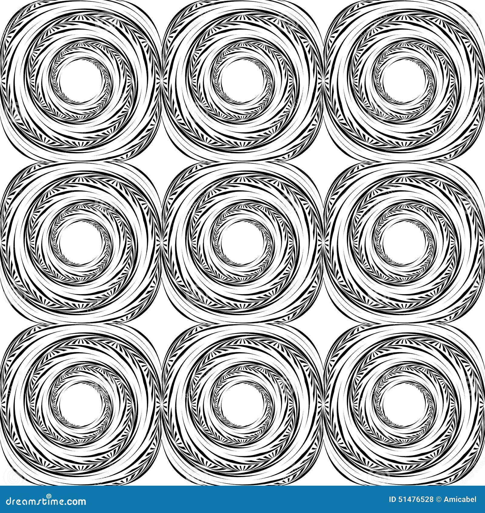Design Seamless Monochrome Spiral Background Stock Vector ...