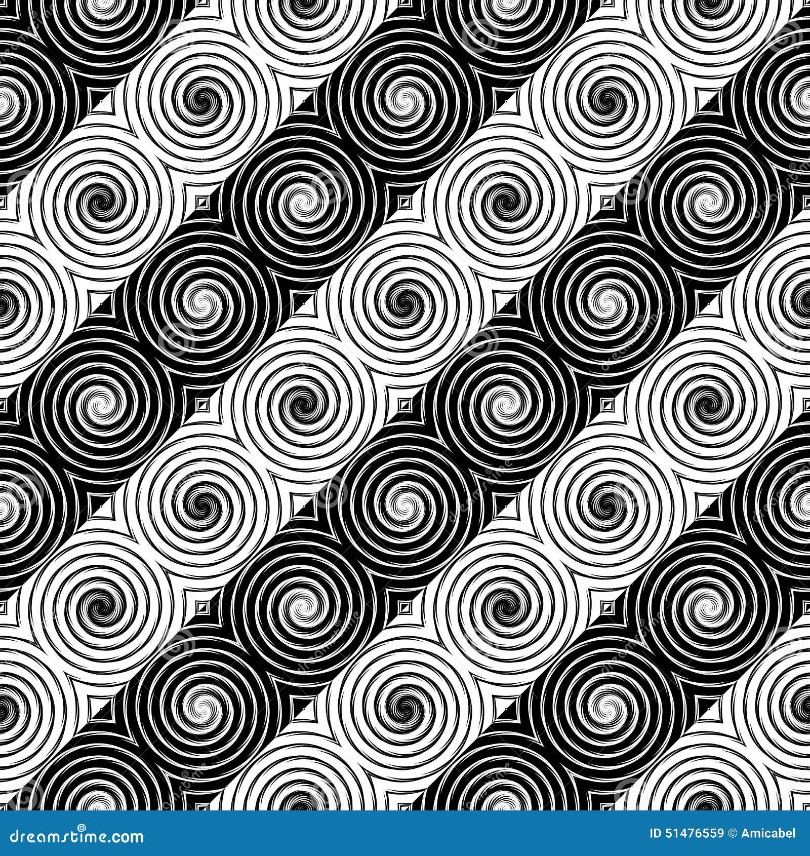 Design Seamless Monochrome Spiral Pattern Stock Vector - Illustration ...