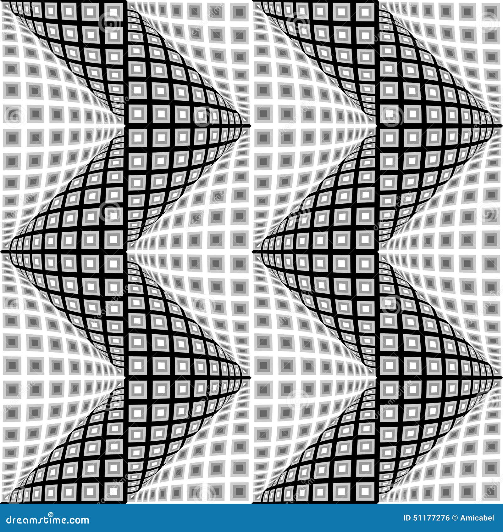 Design Seamless Monochrome Warped Zigzag Pattern Stock Vector ...