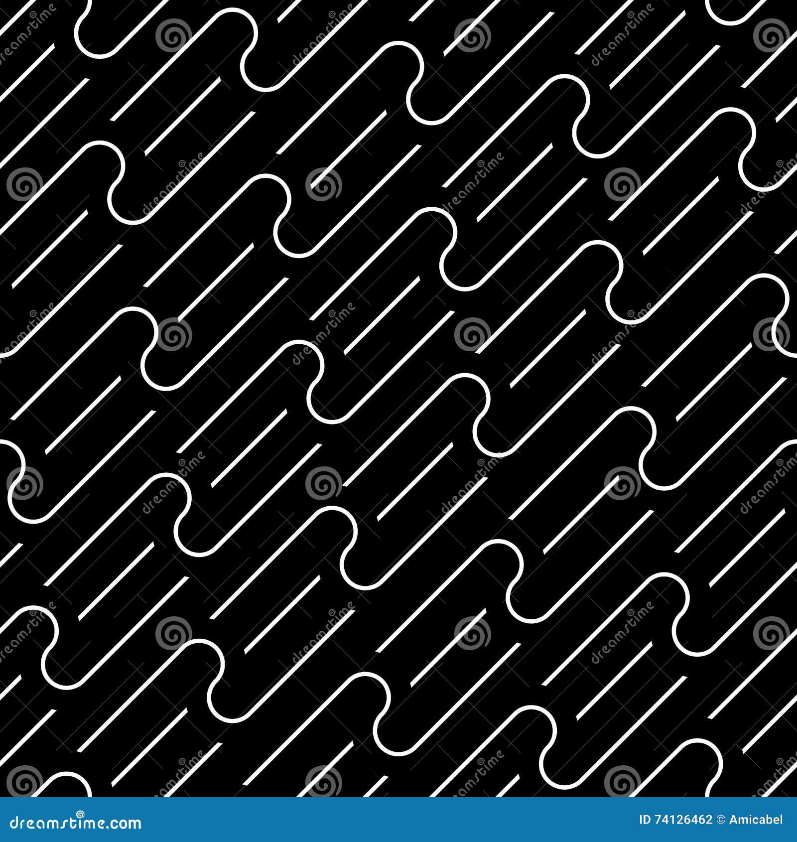 Design Seamless Monochrome Waving Pattern Stock Vector - Illustration ...