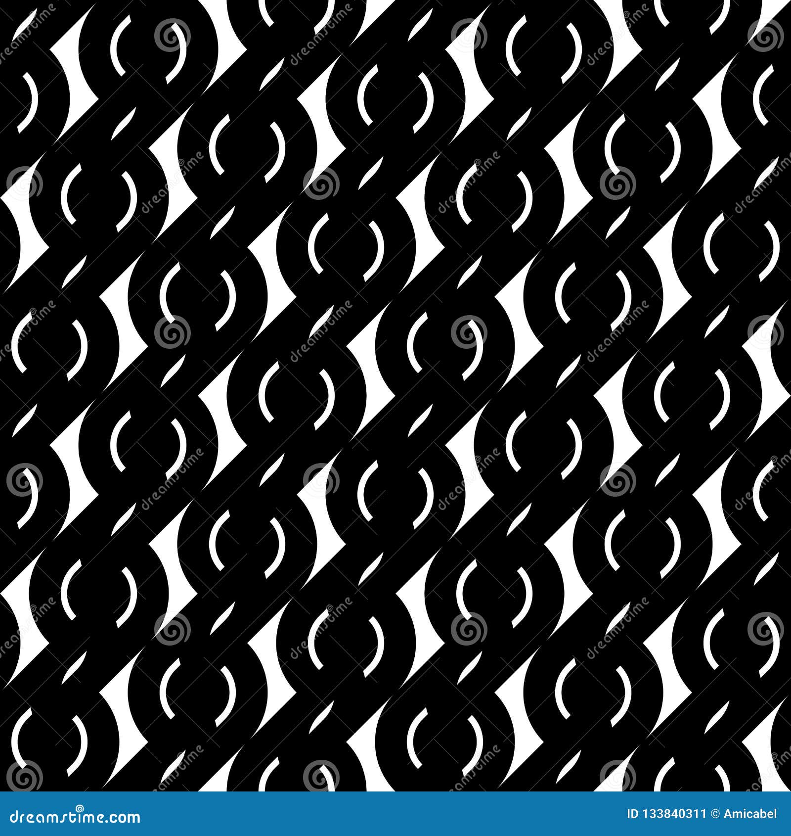 Design Seamless Monochrome Waving Pattern Stock Vector - Illustration ...