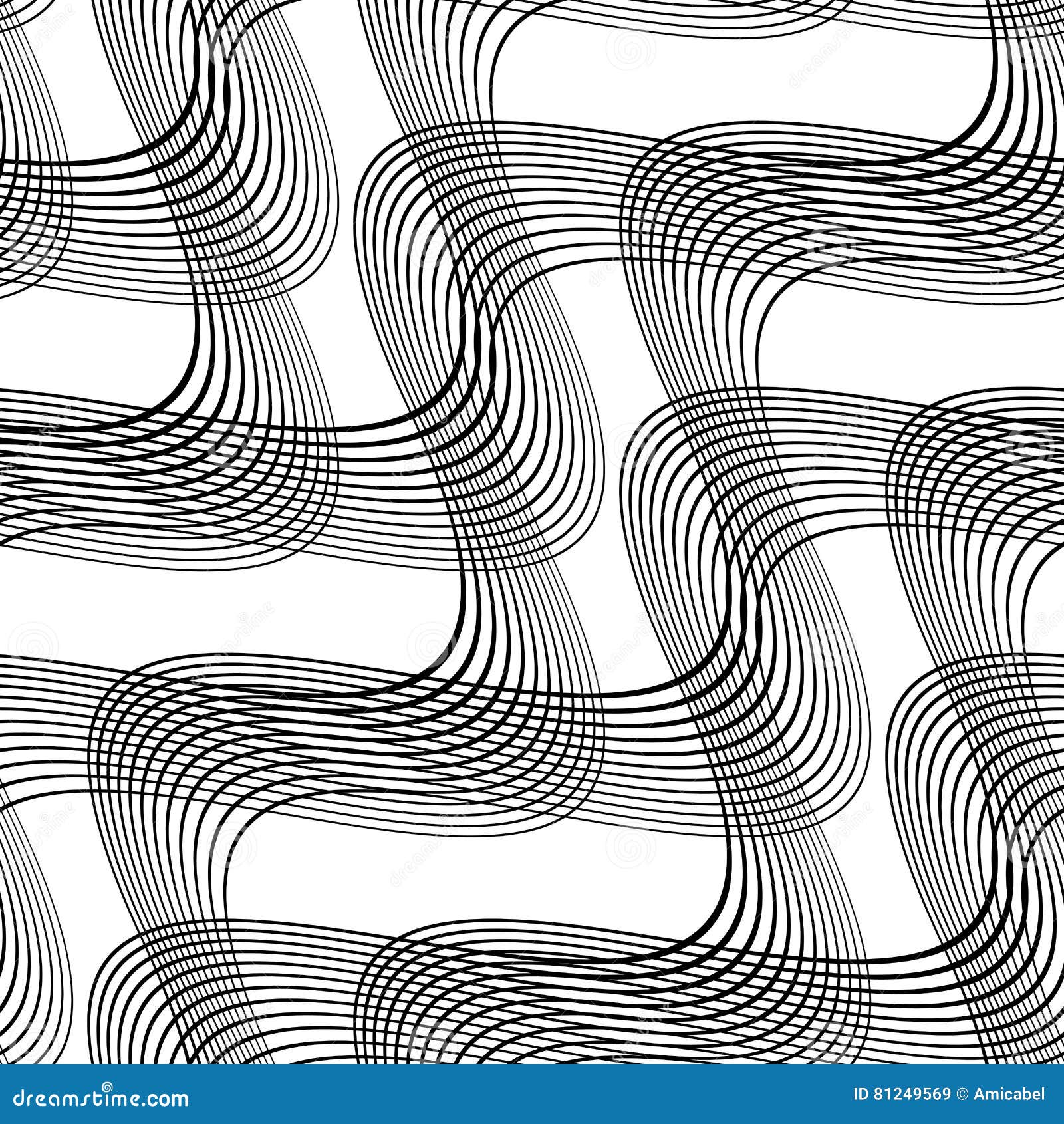 Design Seamless Monochrome Waving Pattern Stock Vector - Illustration ...