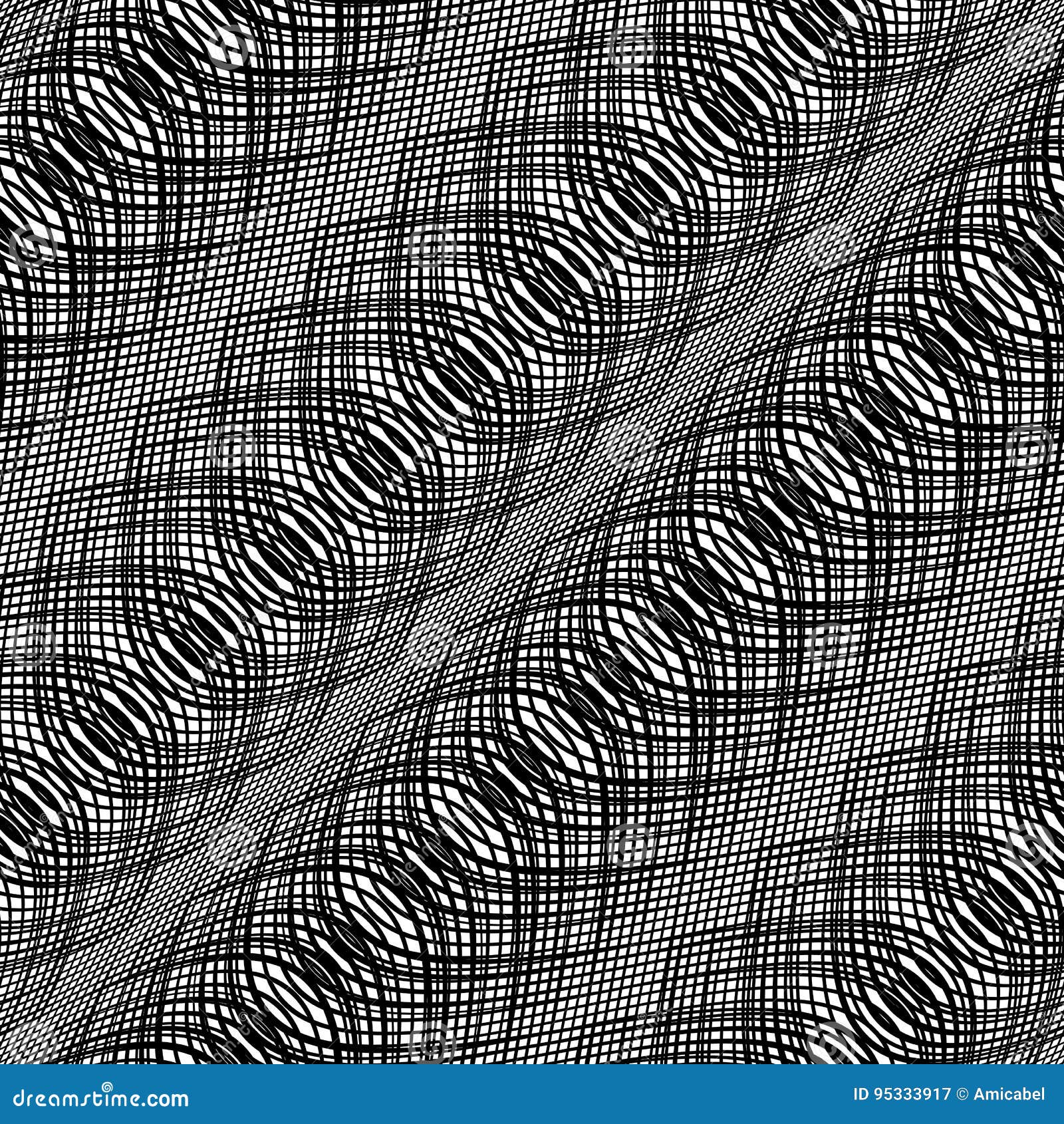 Design Seamless Monochrome Waving Pattern Stock Vector - Illustration ...