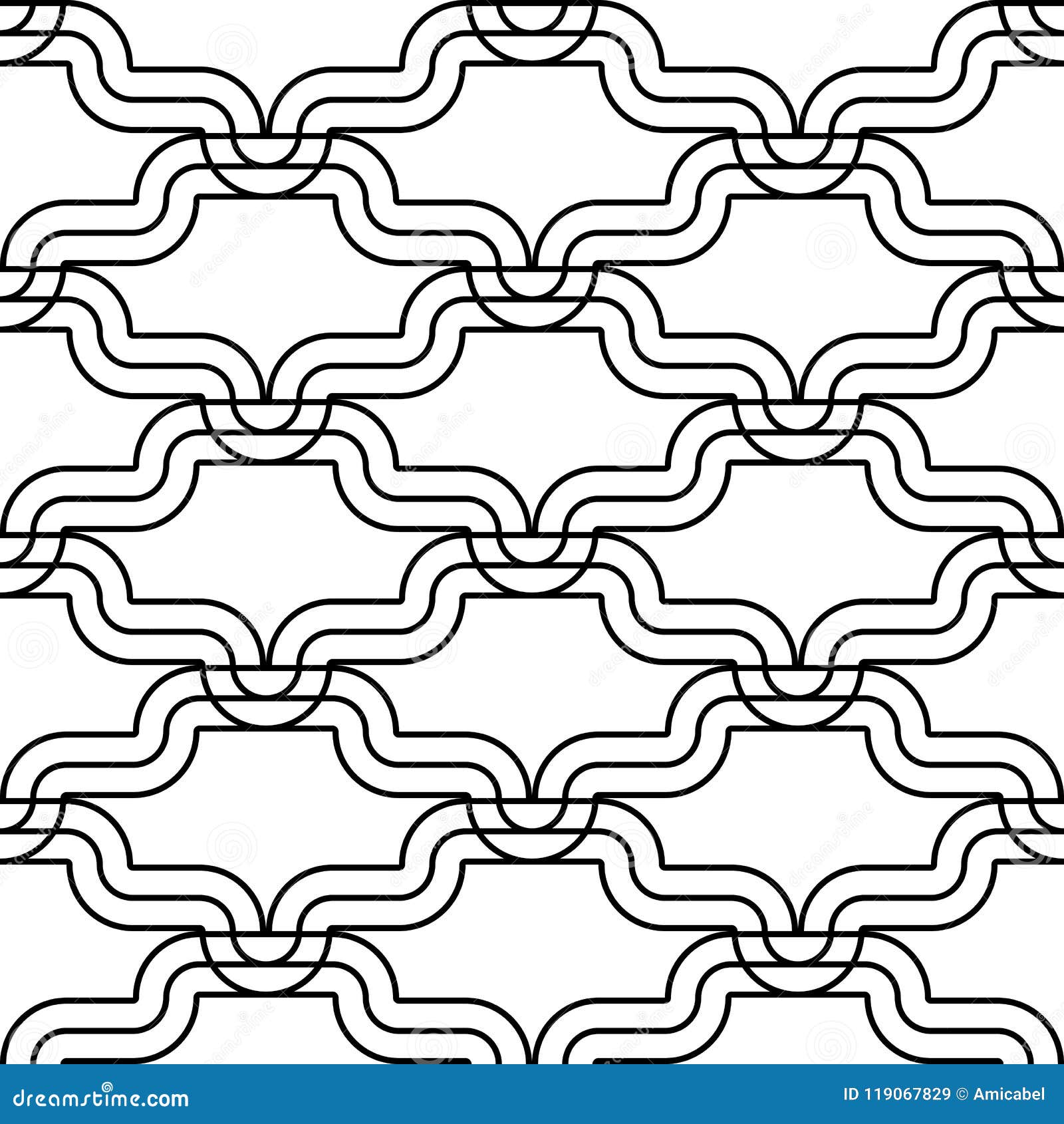 Design Seamless Monochrome Waving Pattern Stock Vector - Illustration ...