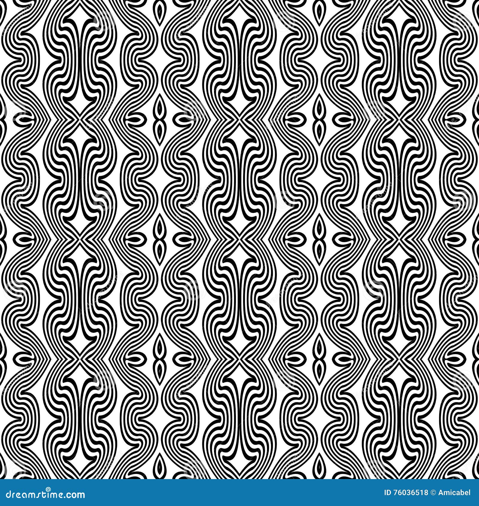 Design Seamless Monochrome Waving Pattern Stock Vector - Illustration ...