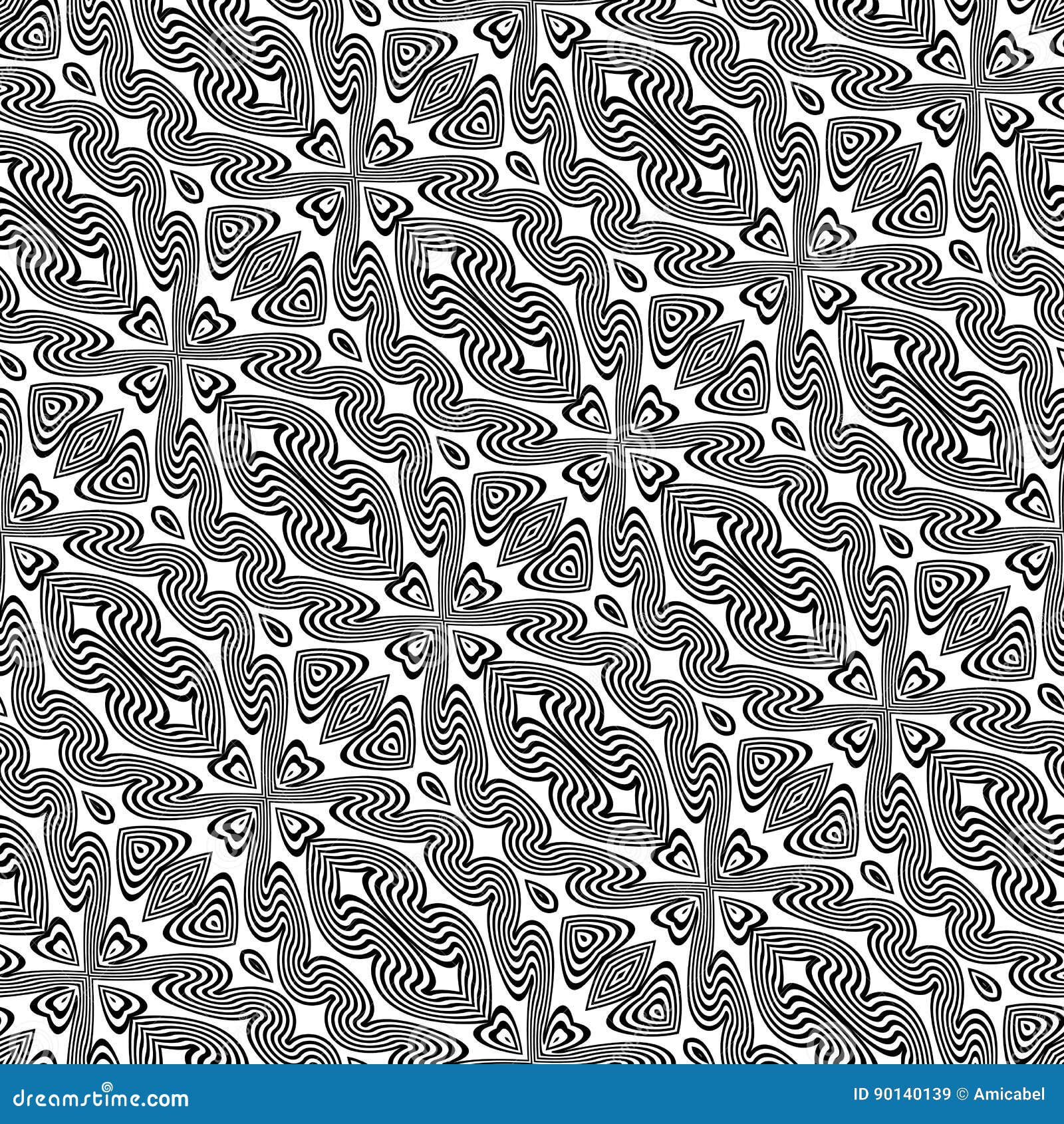 Design Seamless Monochrome Waving Pattern Stock Vector - Illustration ...