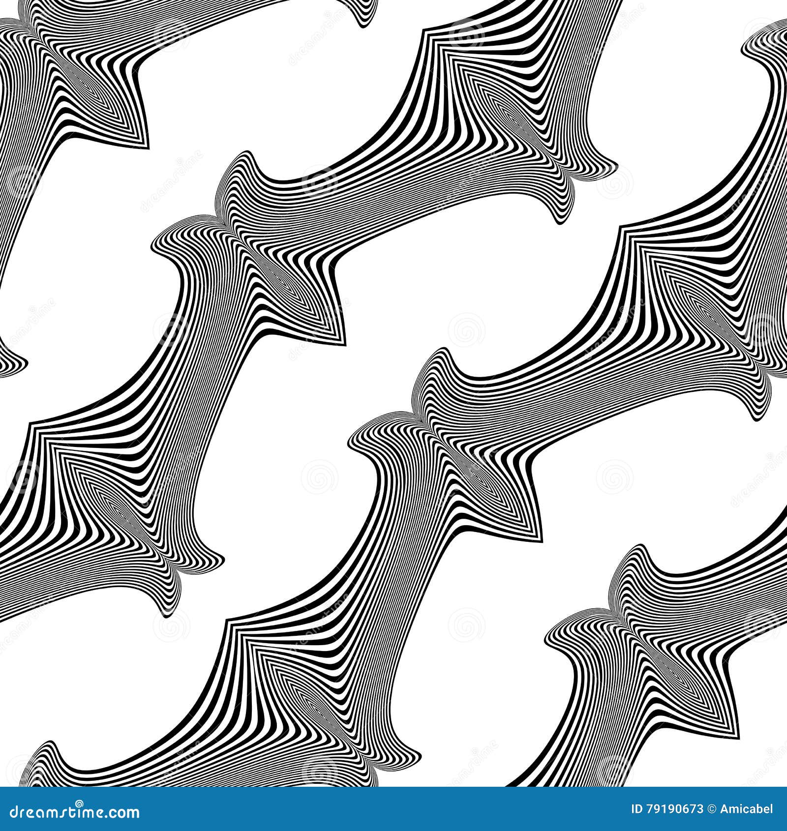 Design Seamless Monochrome Waving Pattern Stock Vector - Illustration ...