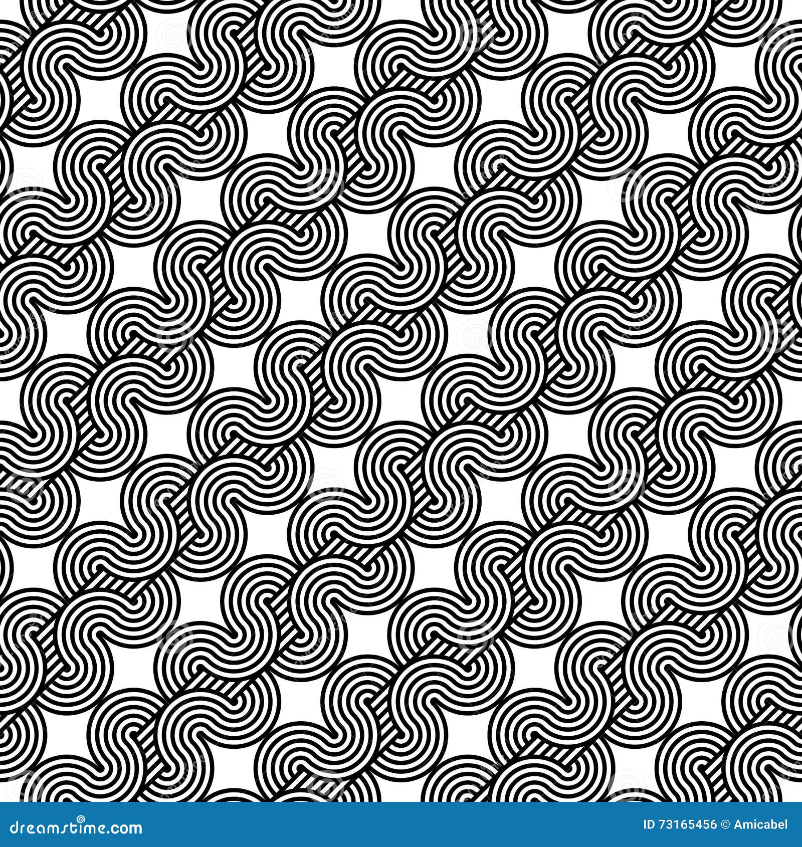 Design Seamless Monochrome Waving Pattern Stock Vector - Illustration ...