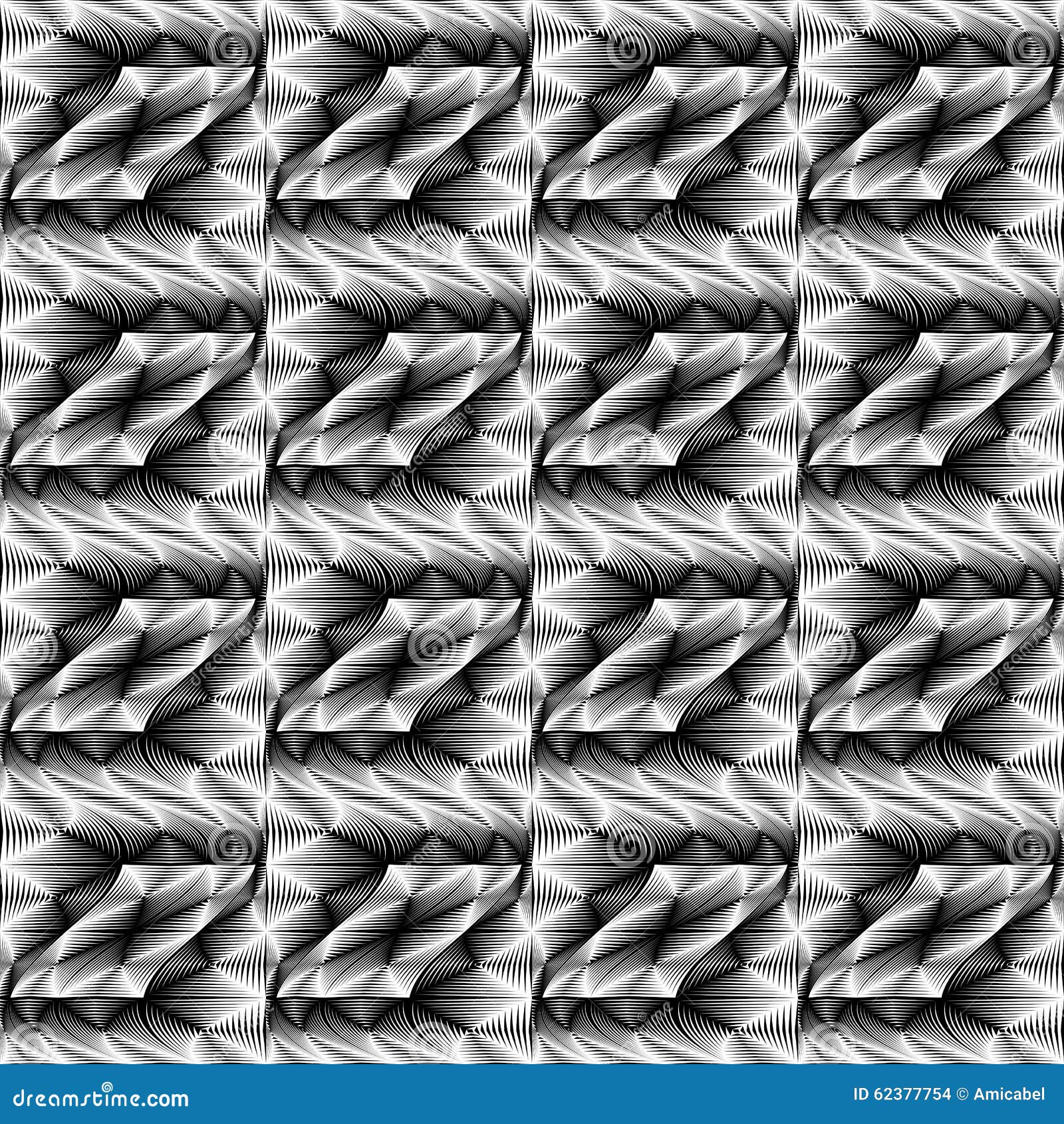 Design Seamless Monochrome Waving Pattern Stock Vector - Illustration ...