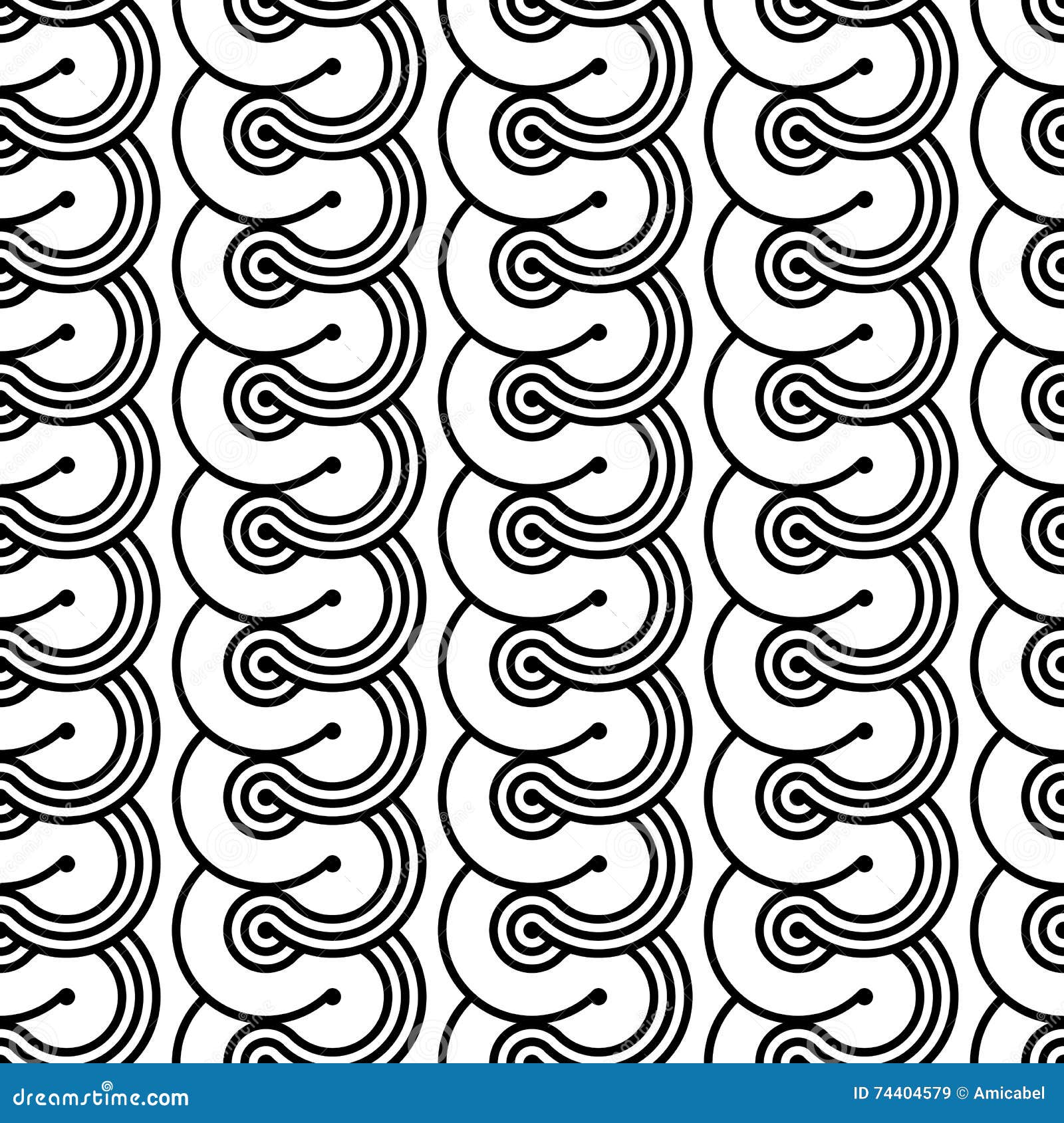 Design Seamless Monochrome Waving Pattern Stock Vector - Illustration ...