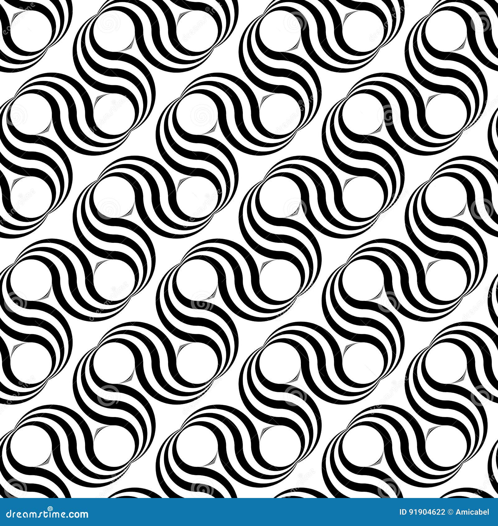 Design Seamless Monochrome Waving Pattern Stock Vector - Illustration ...