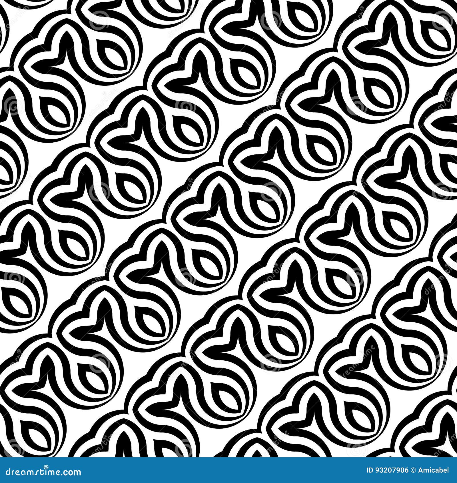 Design Seamless Monochrome Waving Pattern Stock Vector - Illustration ...