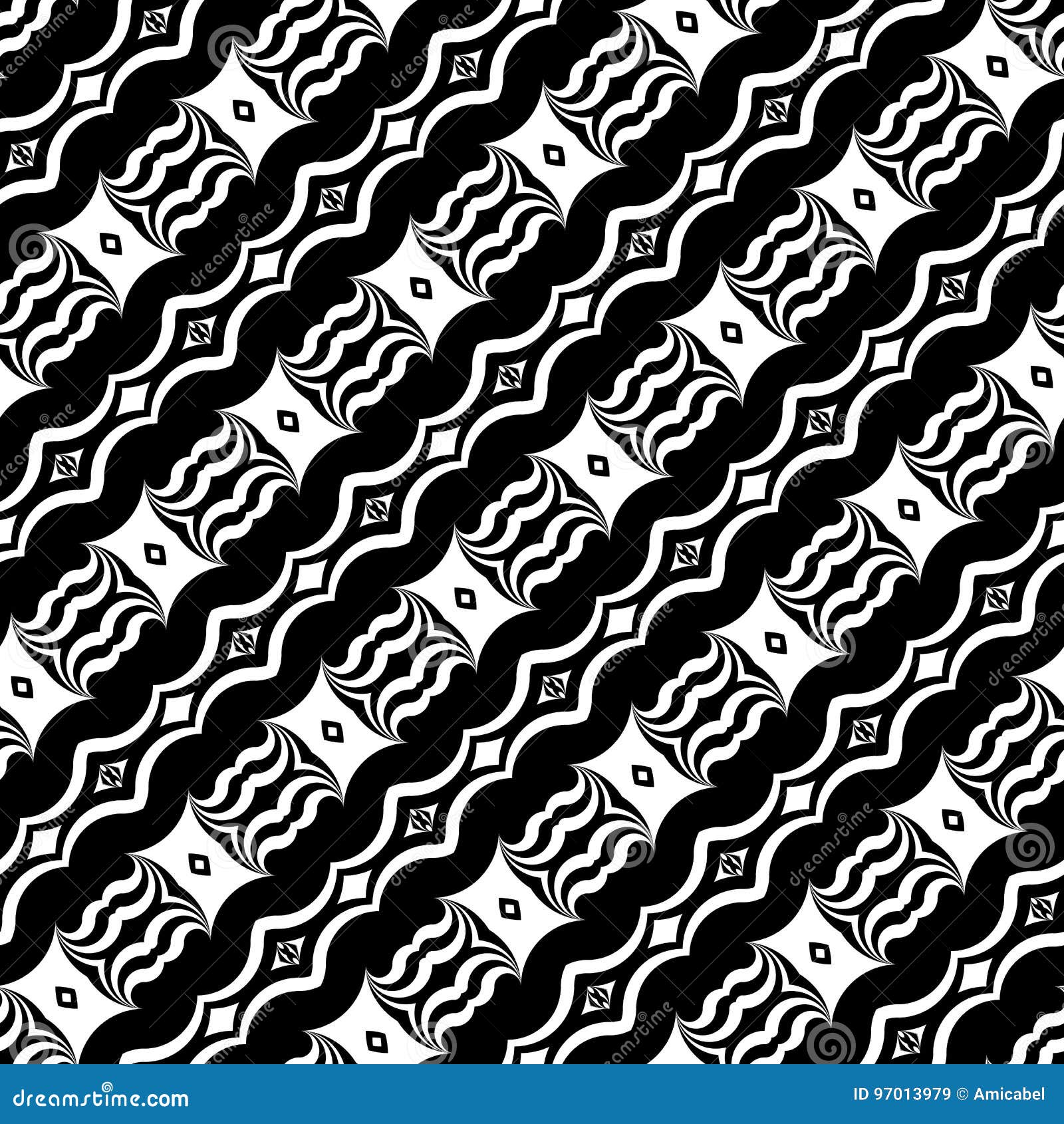 Design Seamless Monochrome Waving Pattern Stock Vector - Illustration ...