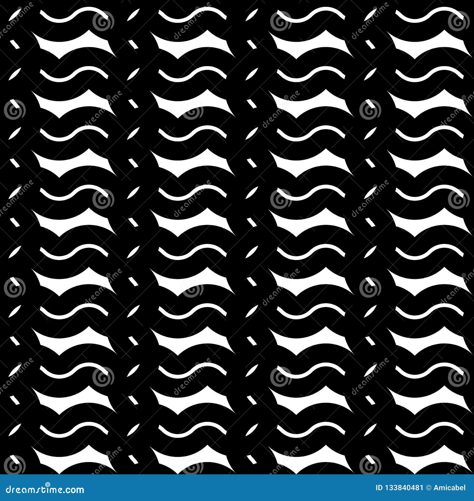 Design Seamless Monochrome Waving Pattern Stock Vector - Illustration ...