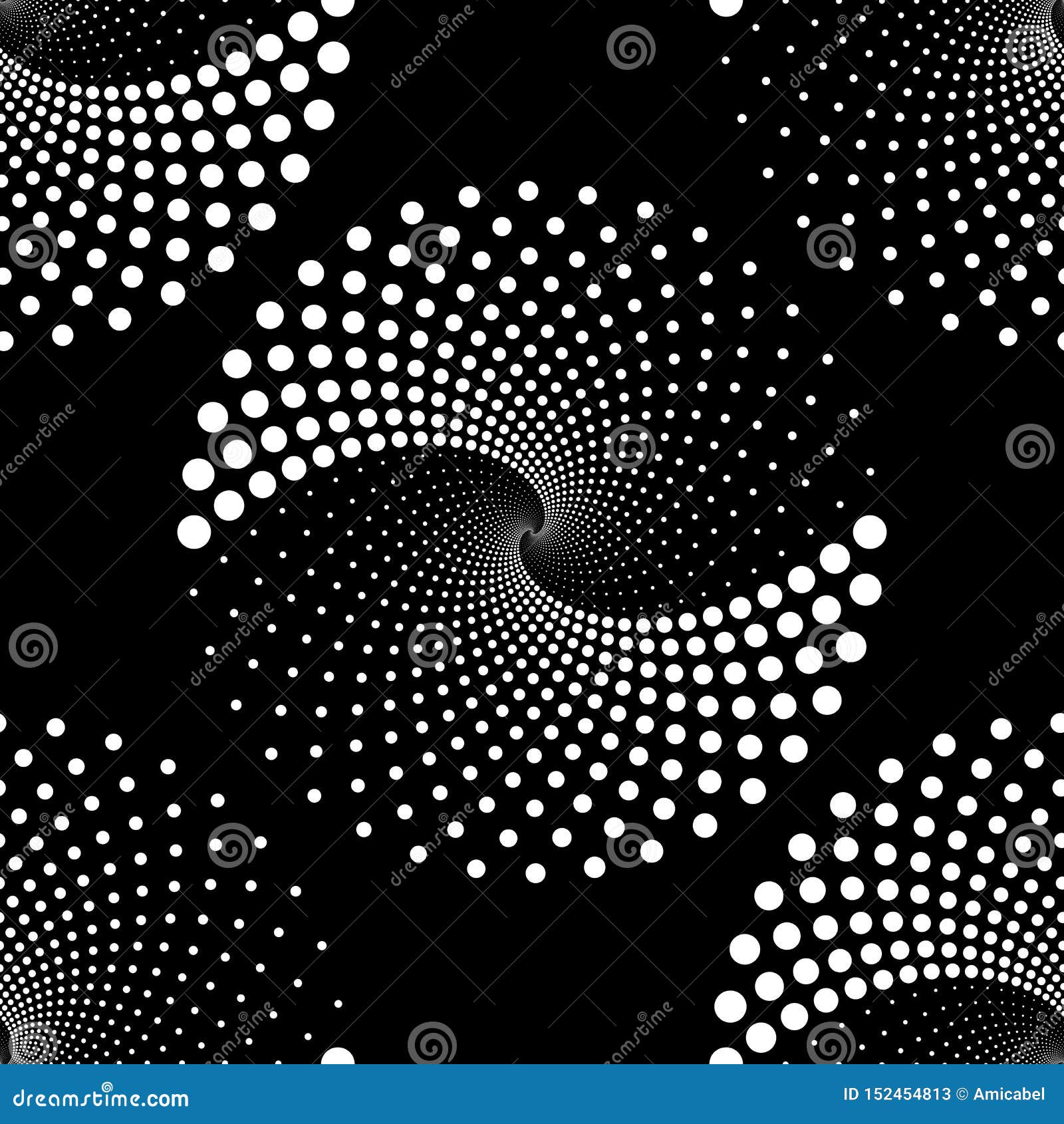 Design Seamless Spiral Dots Backdrop Stock Vector - Illustration of ...