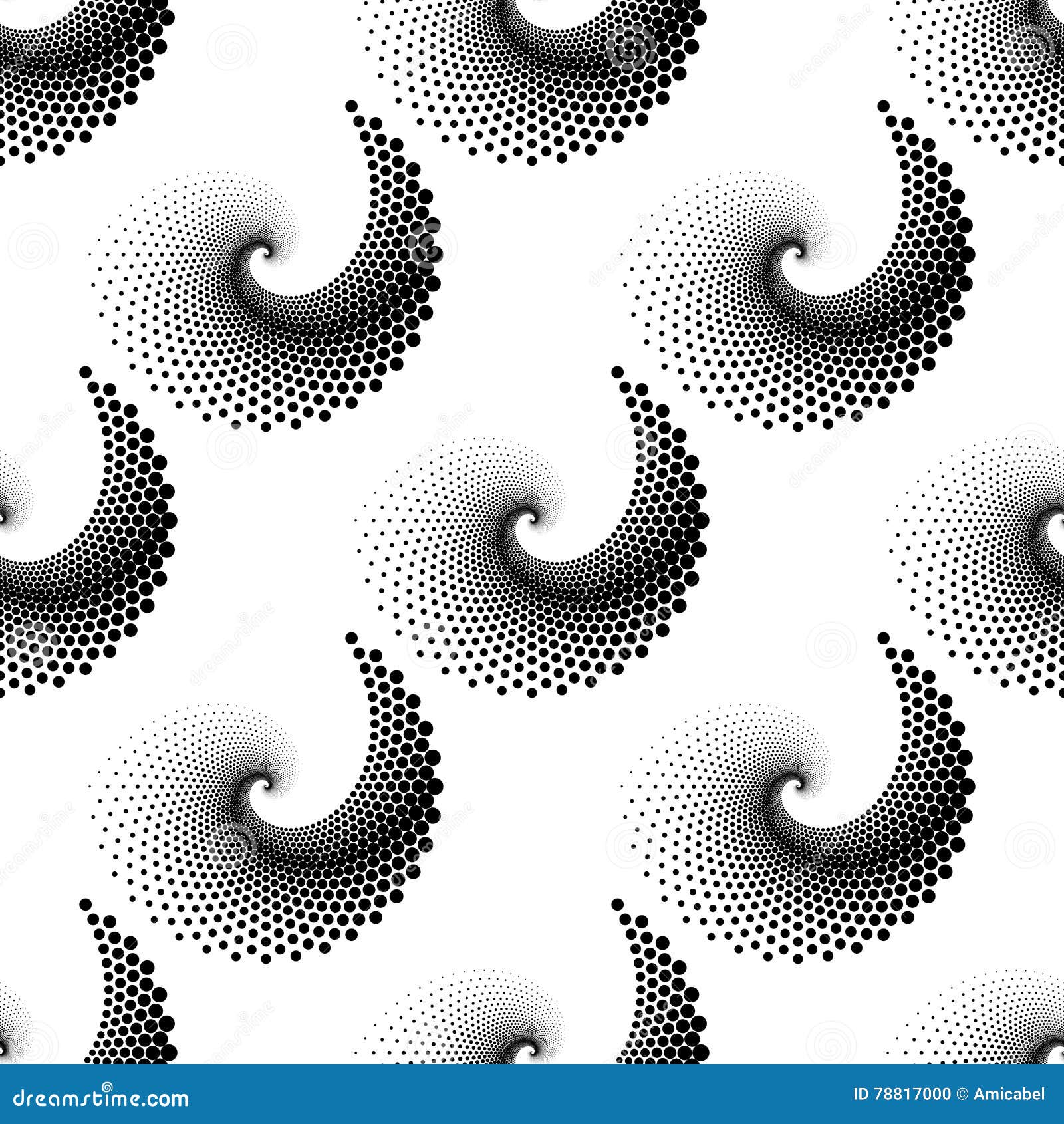 Design Seamless Spiral Dots Pattern Stock Vector - Illustration of ...