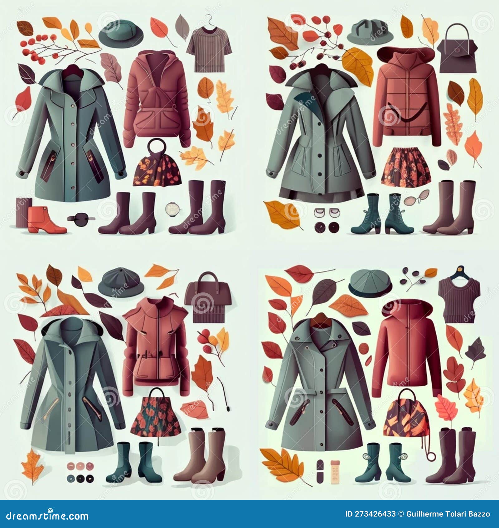 Women S Clothing Set. Woman S Clothes.Female Autumn Apparel Collection ...