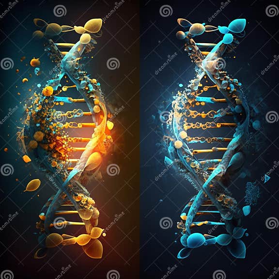 Realistic DNA Illustration, 3d DNA Illustration, High Resolution DNA ...