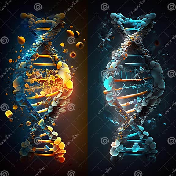 Realistic DNA Illustration, 3d DNA Illustration, High Resolution DNA ...