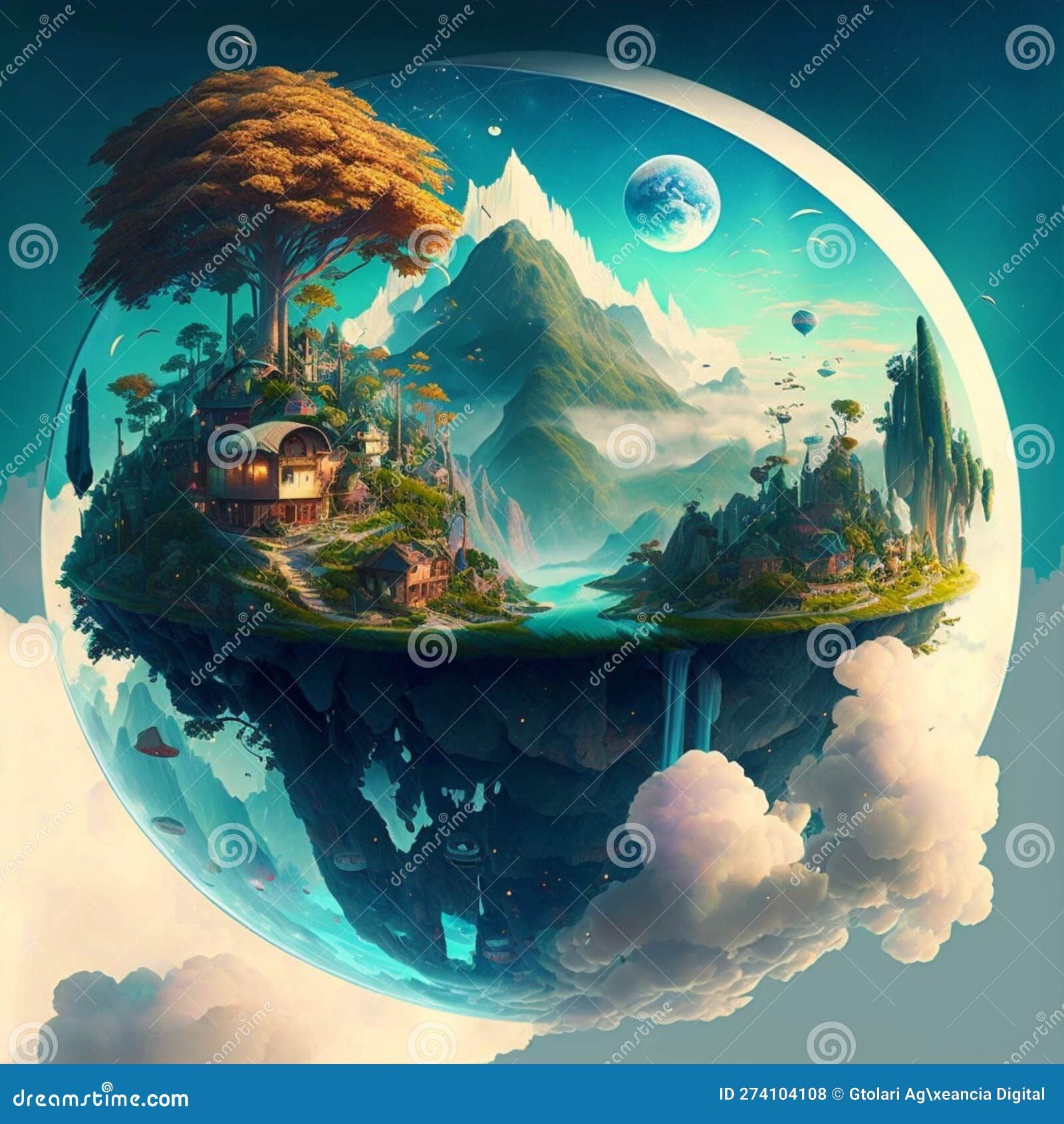 Planet Illustration - Drawing Desert, Ice, Forest, Mountain Planets ...