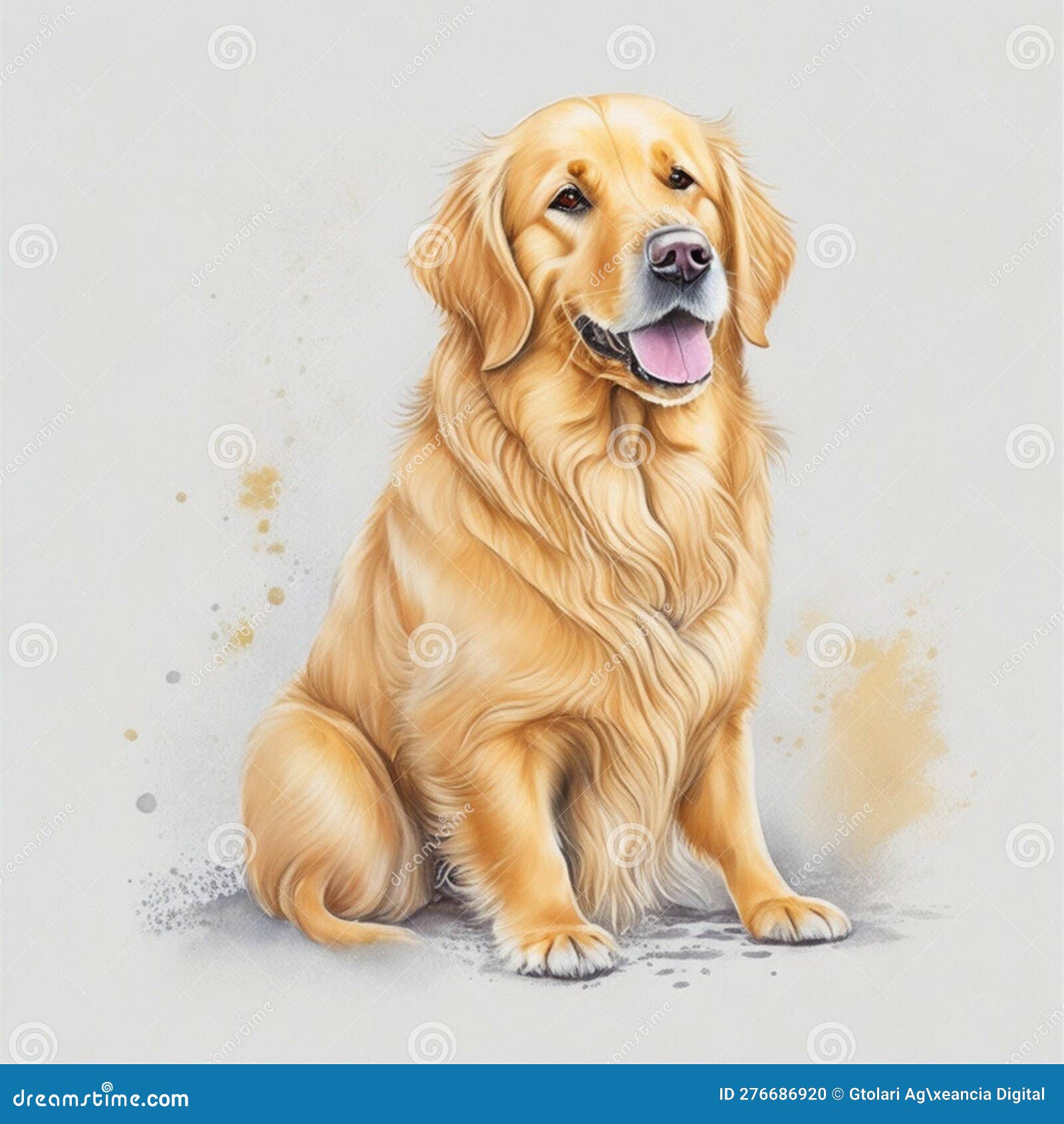 Realistic Dog Drawing, Watercolor Drawing, Golden Retriever, Labrador ...