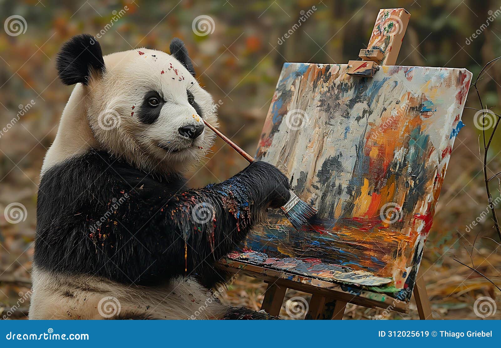 Creative Panda: an Artistic Endeavor in Nature Stock Illustration ...
