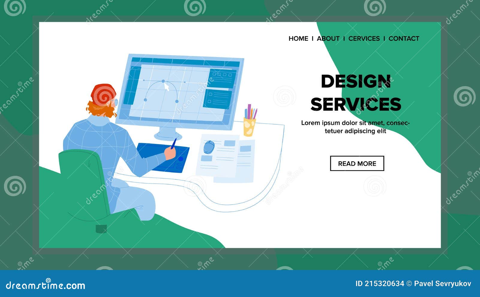 Design Services of Creative Artist Studio Vector Stock Vector ...