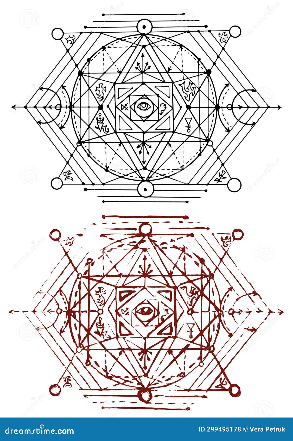 Design Set with Sacred Geometry Elements, Shapes and Patterns Isolated ...