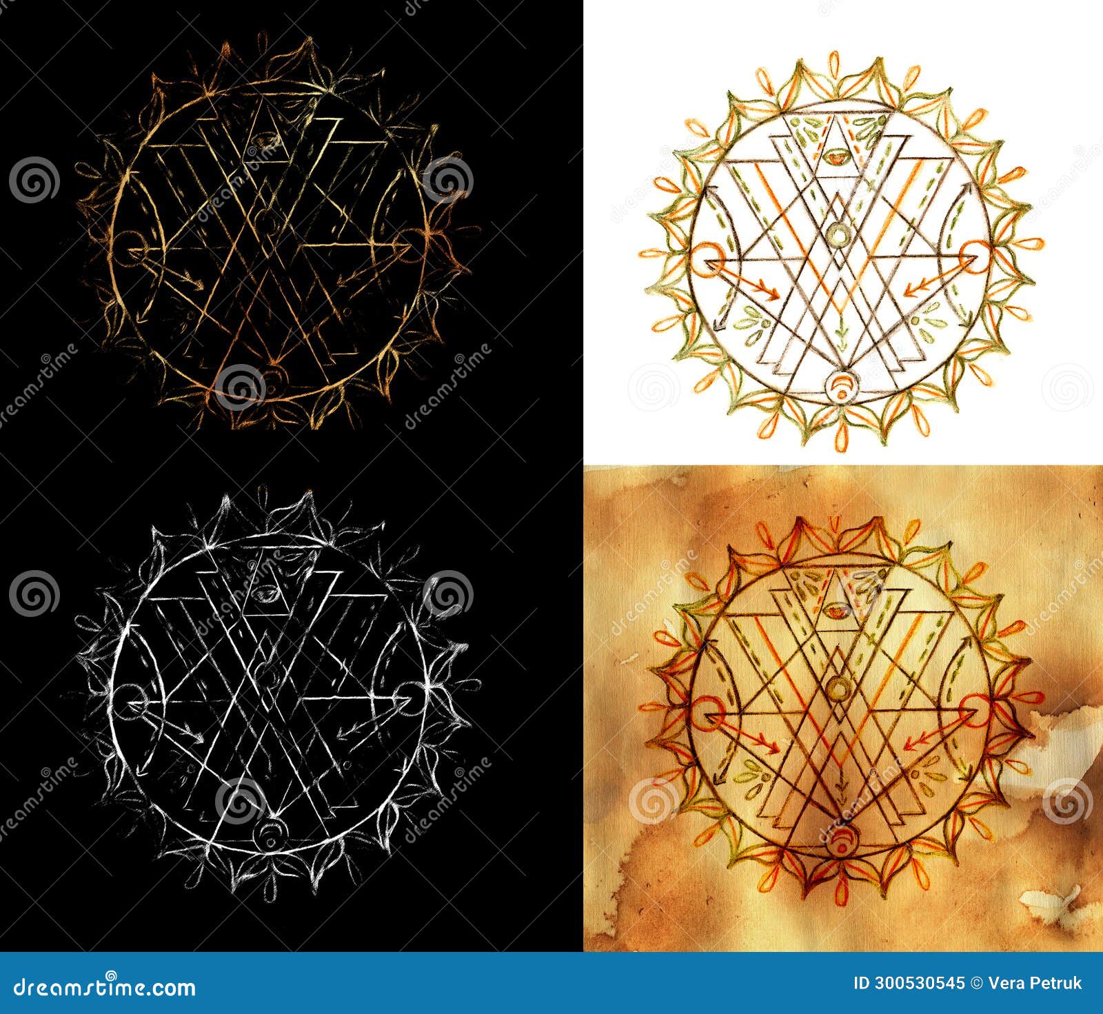 Design Set with Sacred Geometry Elements, Shapes and Patterns Styled ...