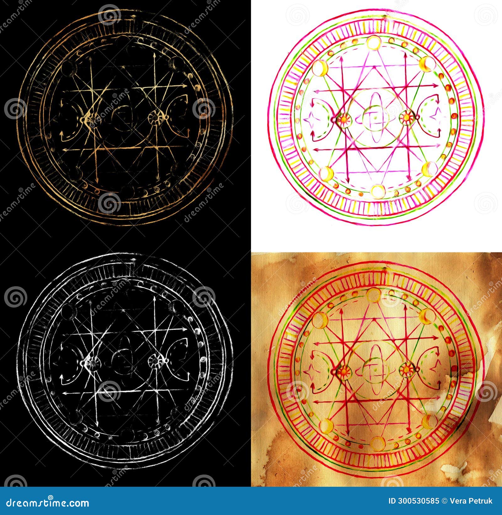 Design Set with Sacred Geometry Elements, Shapes and Patterns Styled ...