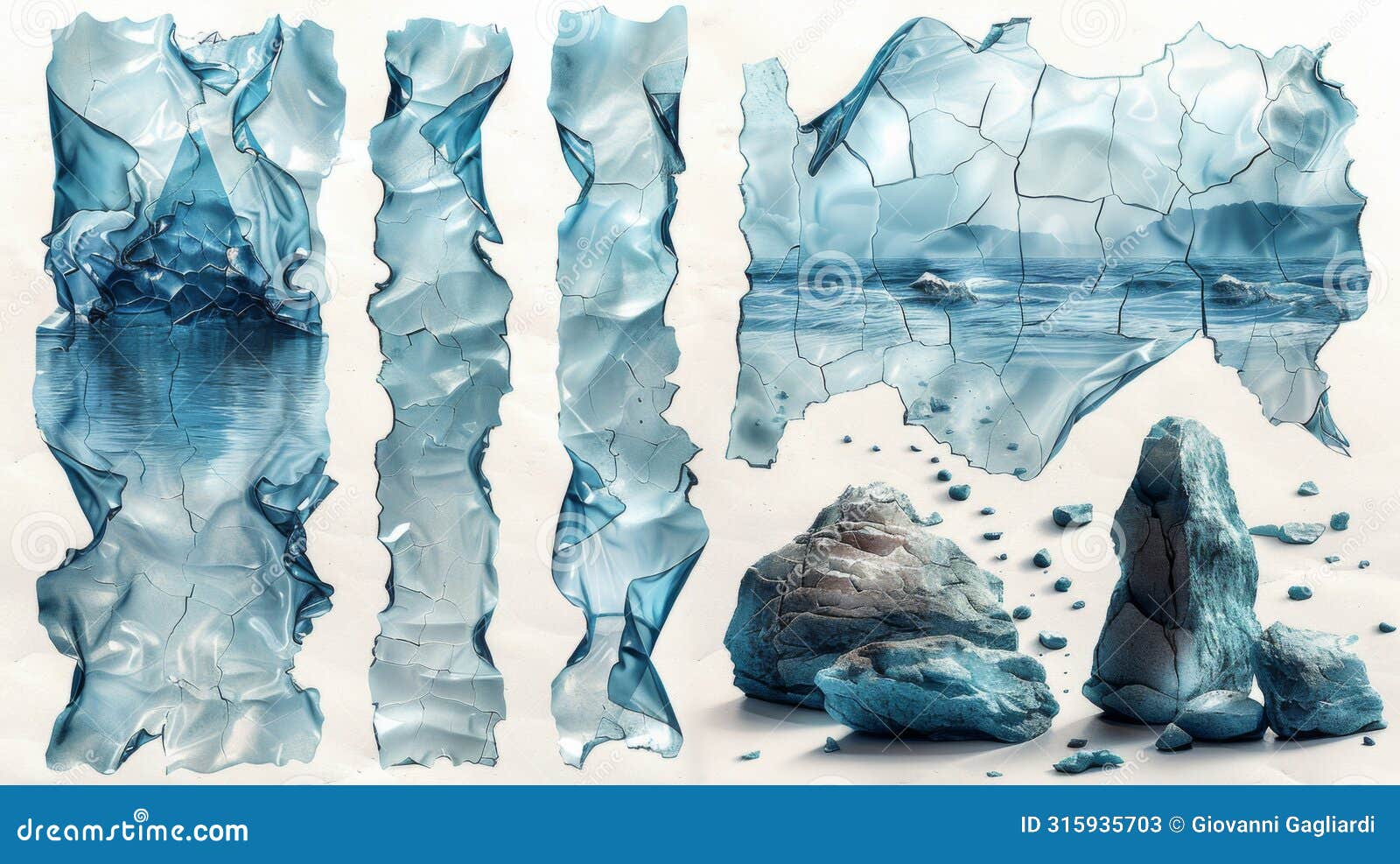 Design a Set of Torn Plastic Wrap Layouts with Various Shapes and Sizes ...