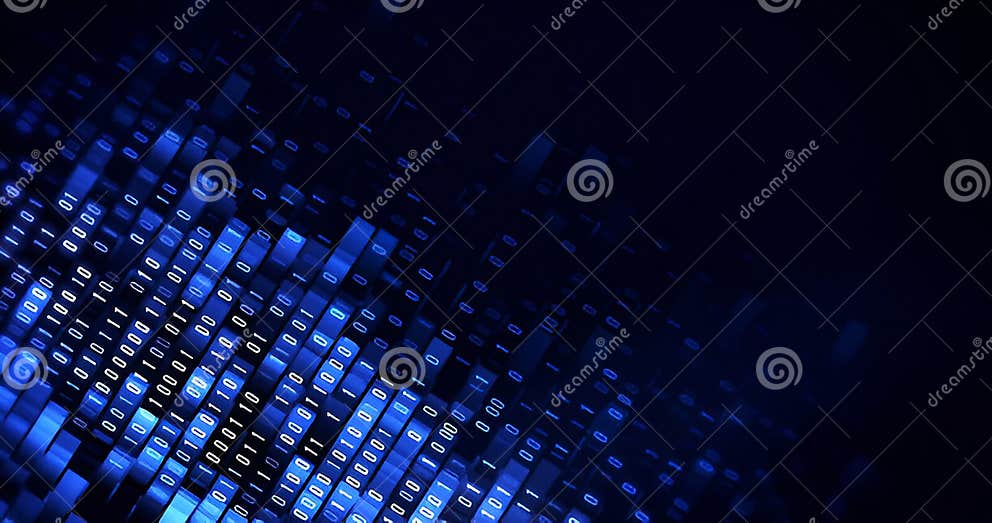 Binary Code on Blue Background Data Transfer, AI, Cloud Computing Stock Photo - Image of ...
