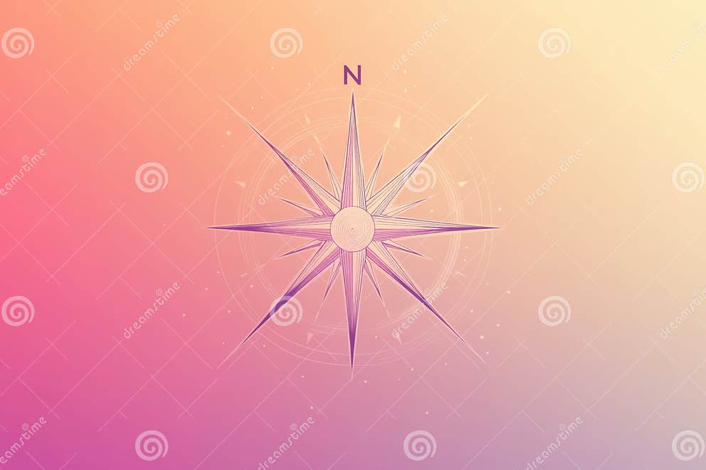 The Design Showcases a Geometric Compass Rose with Clean, Sharp Lines ...