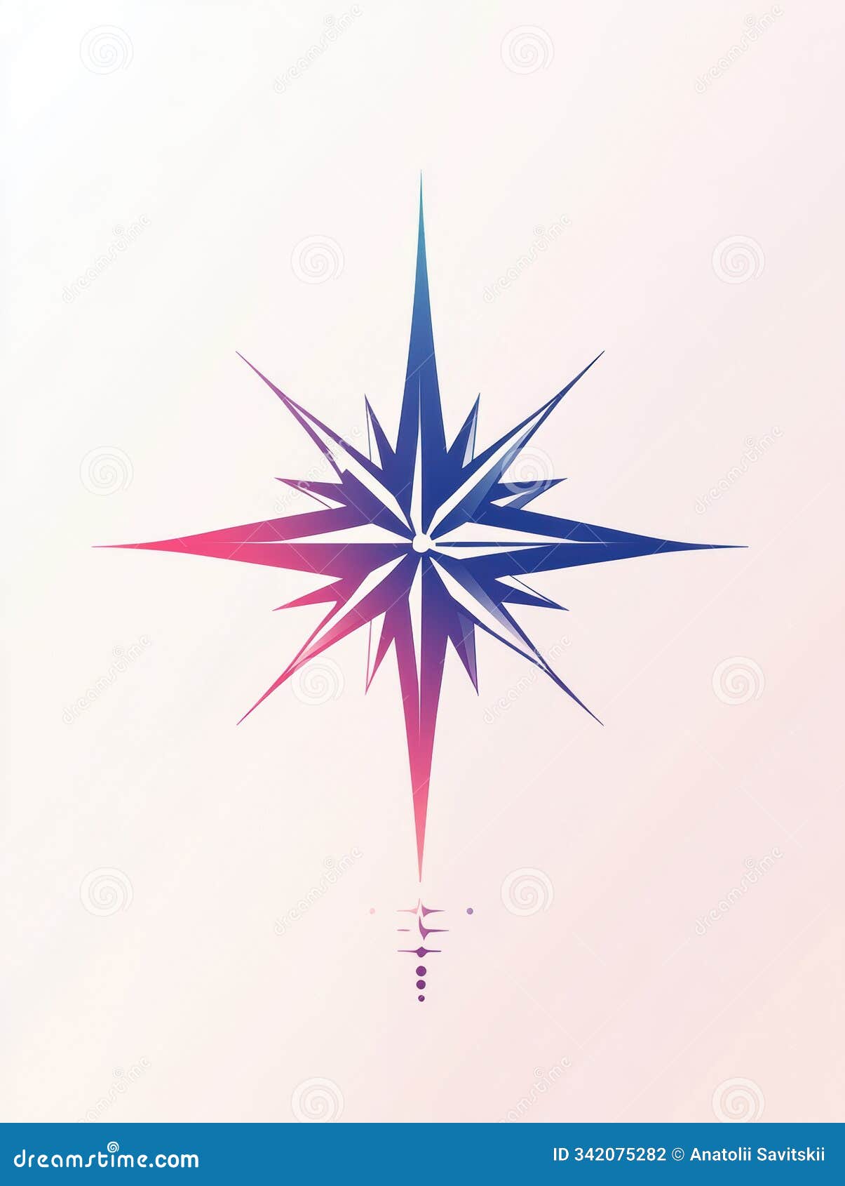 This Design Showcases a Geometric Compass Rose with Clean, Sharp Lines ...