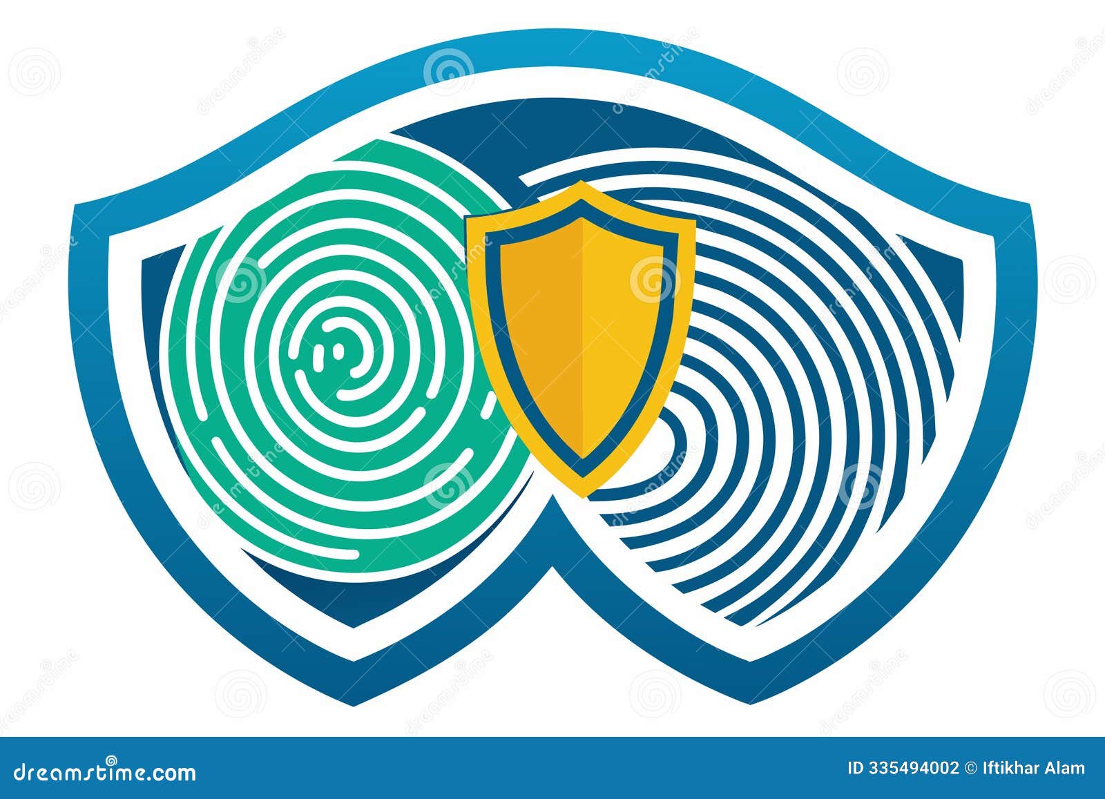 The Design Showcases a Shield with Intricate Fingerprint Patterns ...