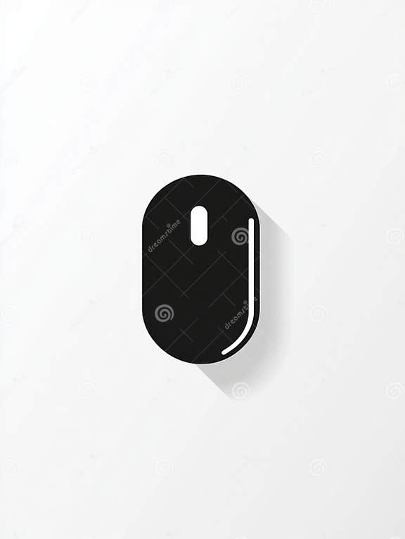 This Design Showcases a Simple Black Computer Mouse Icon Representing ...