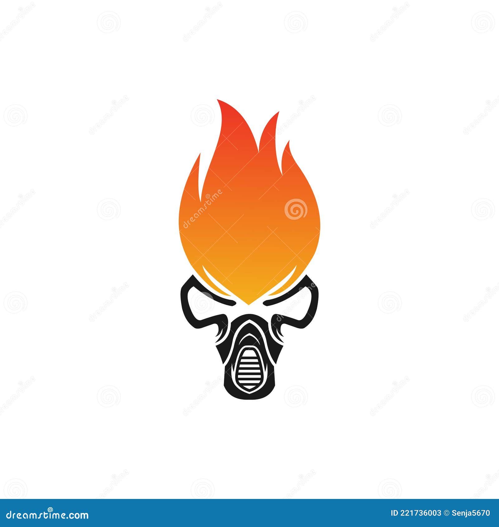 Design skull and fire stock vector. Illustration of cartoon - 221736003