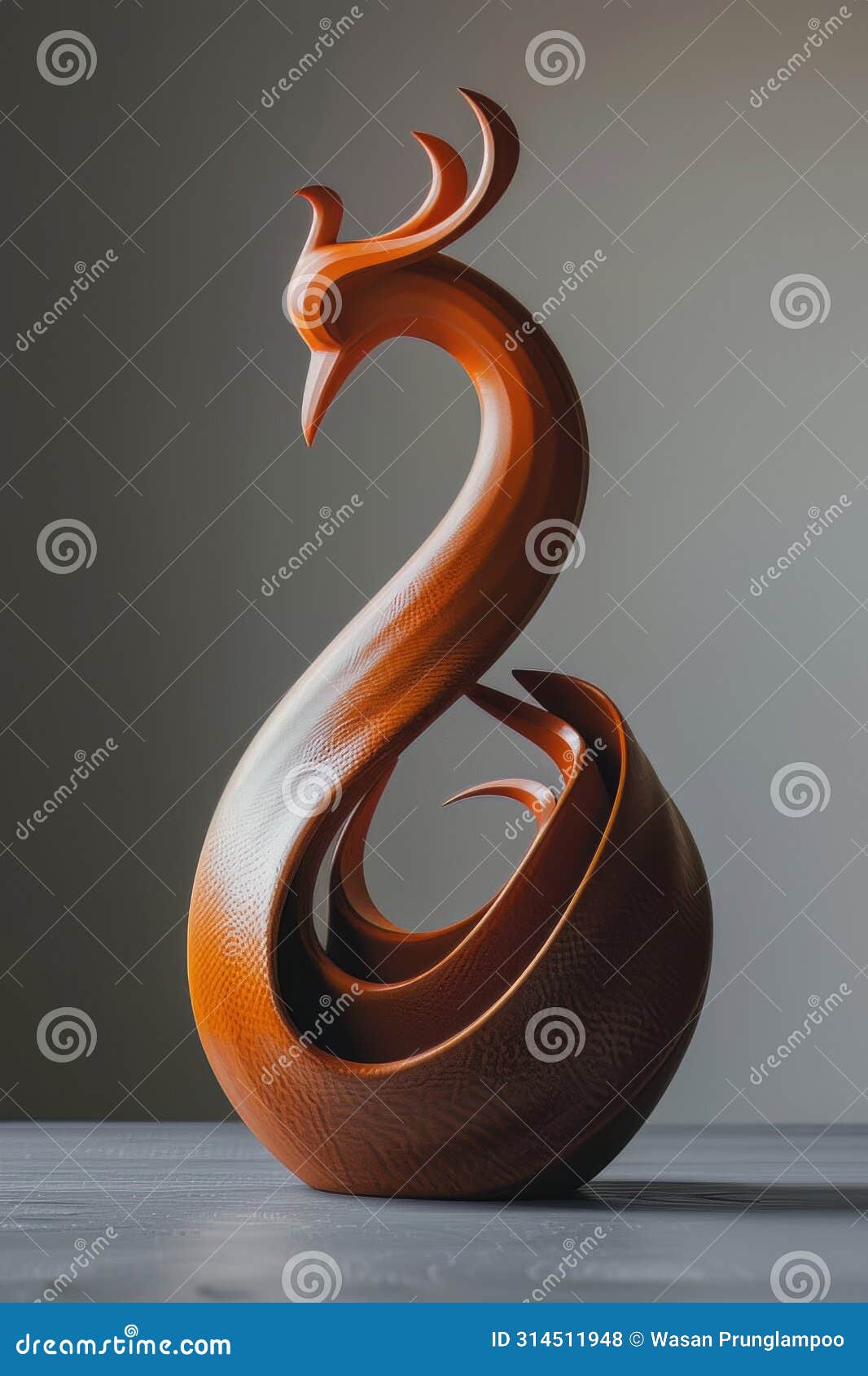 Design a Sleek Phoenix Sculpture in Clay with a Side View Using an ...