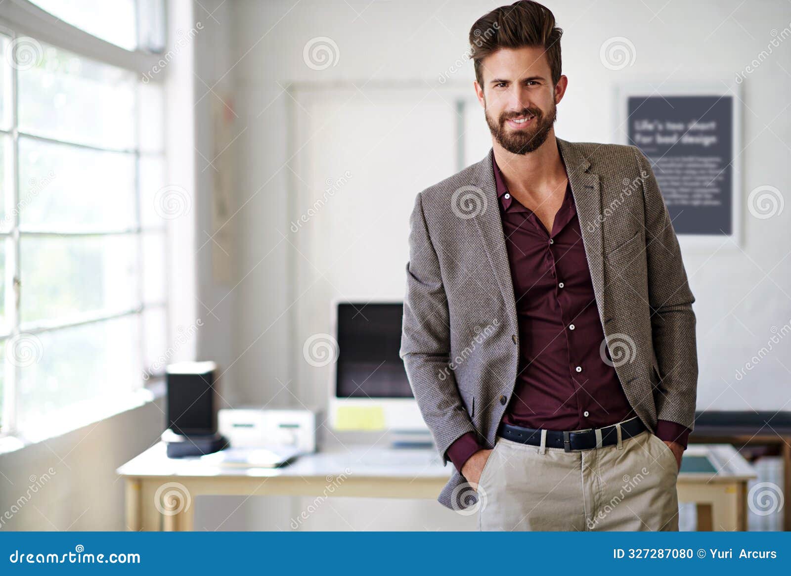 Design, Smile and Portrait of Developer Man in Office for ...