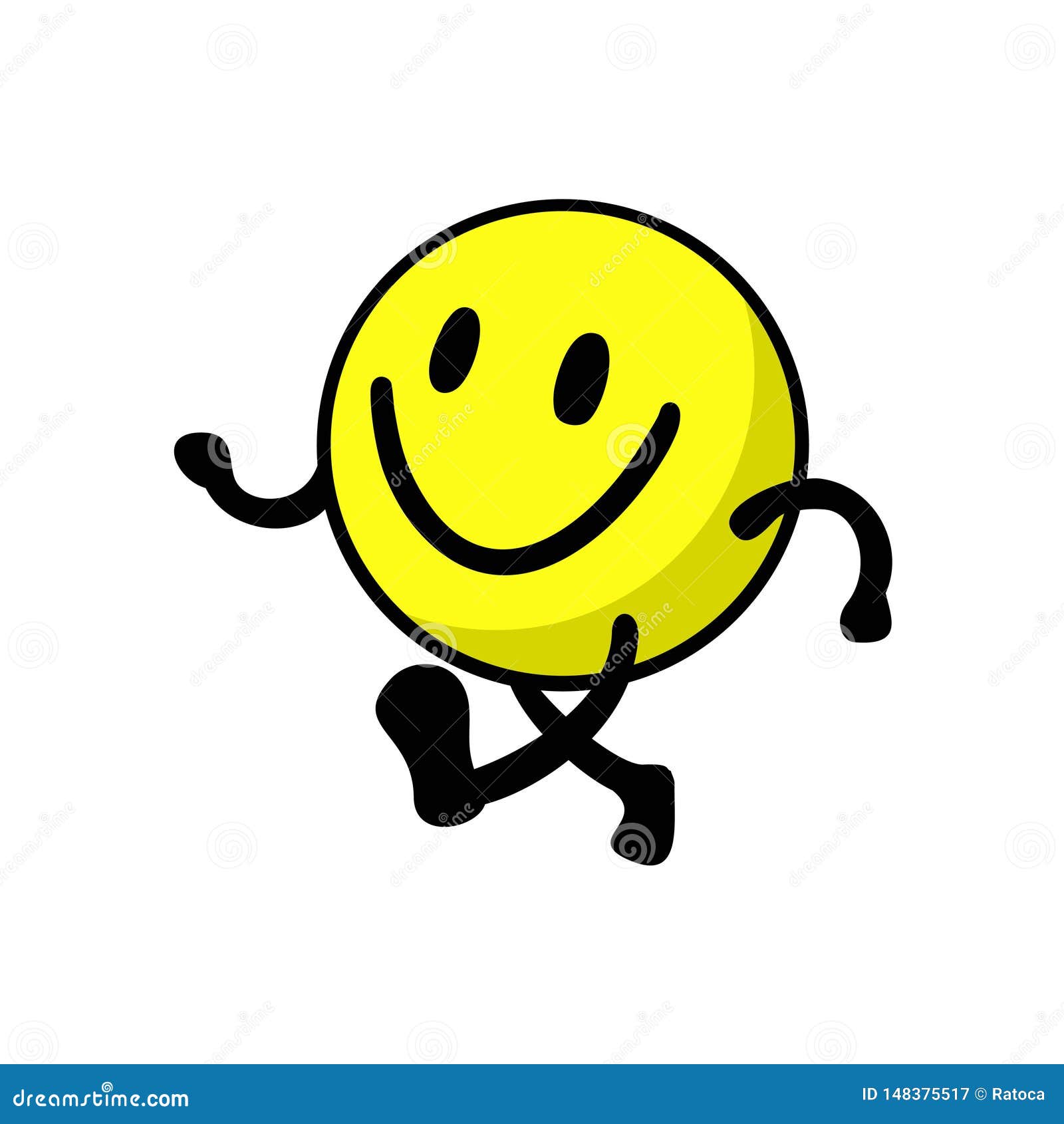 Design of Smily Face Walking Stock Vector - Illustration of emoji ...