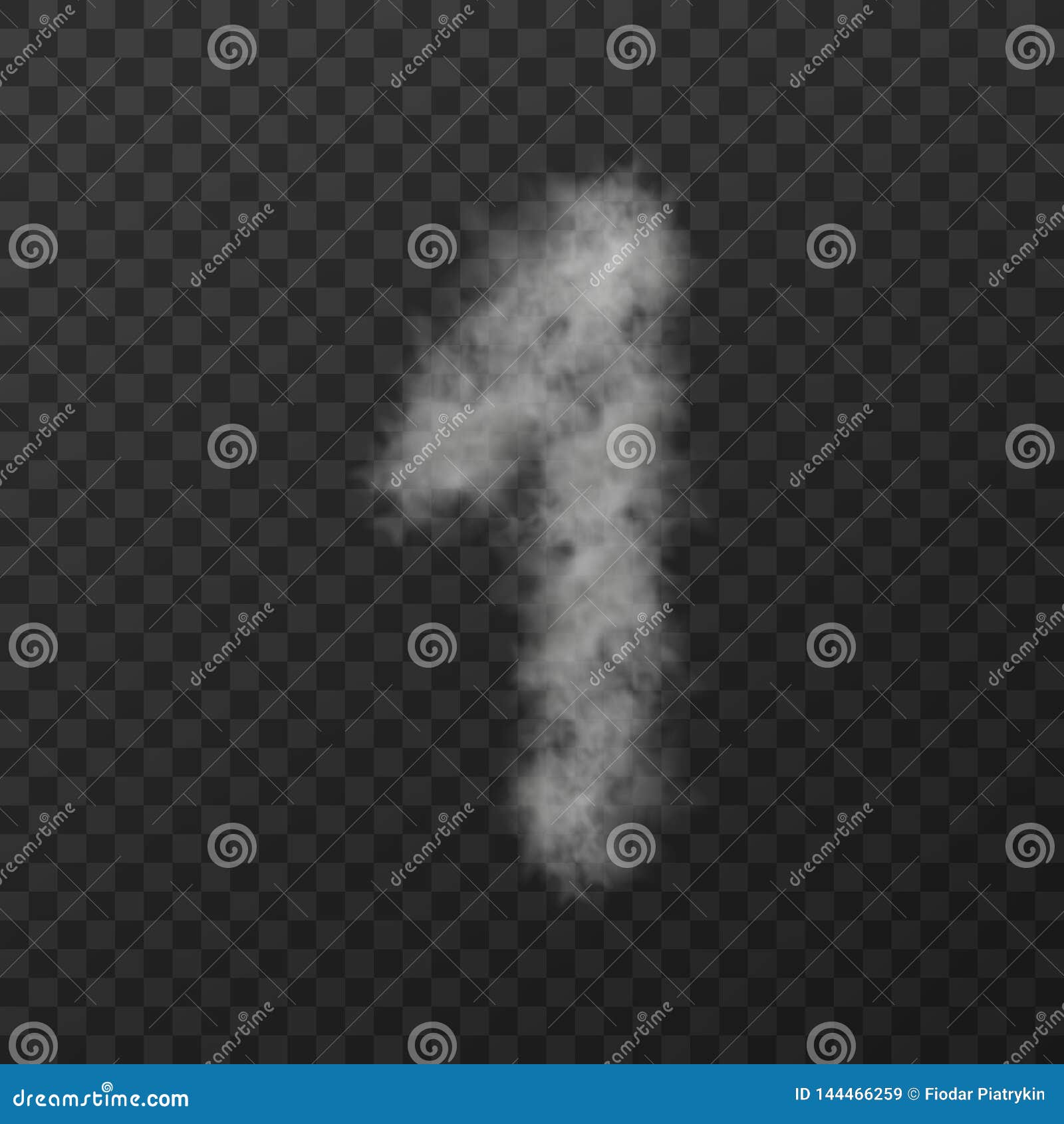 Design of Smoke Textured Number Means One, Isolated on Transparent ...