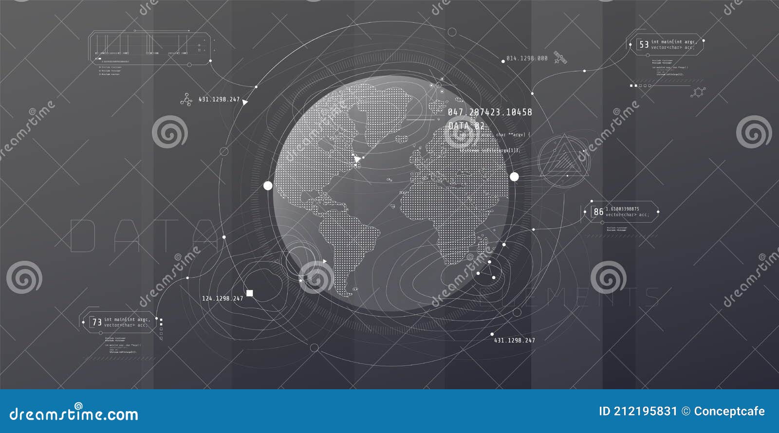 Design of a Futuristic Software Interface for Planetary Search. Stock ...