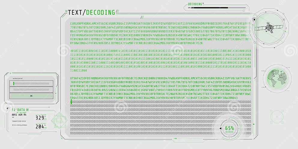 Design of a Software Interface for Text Decoding. Stock Vector ...