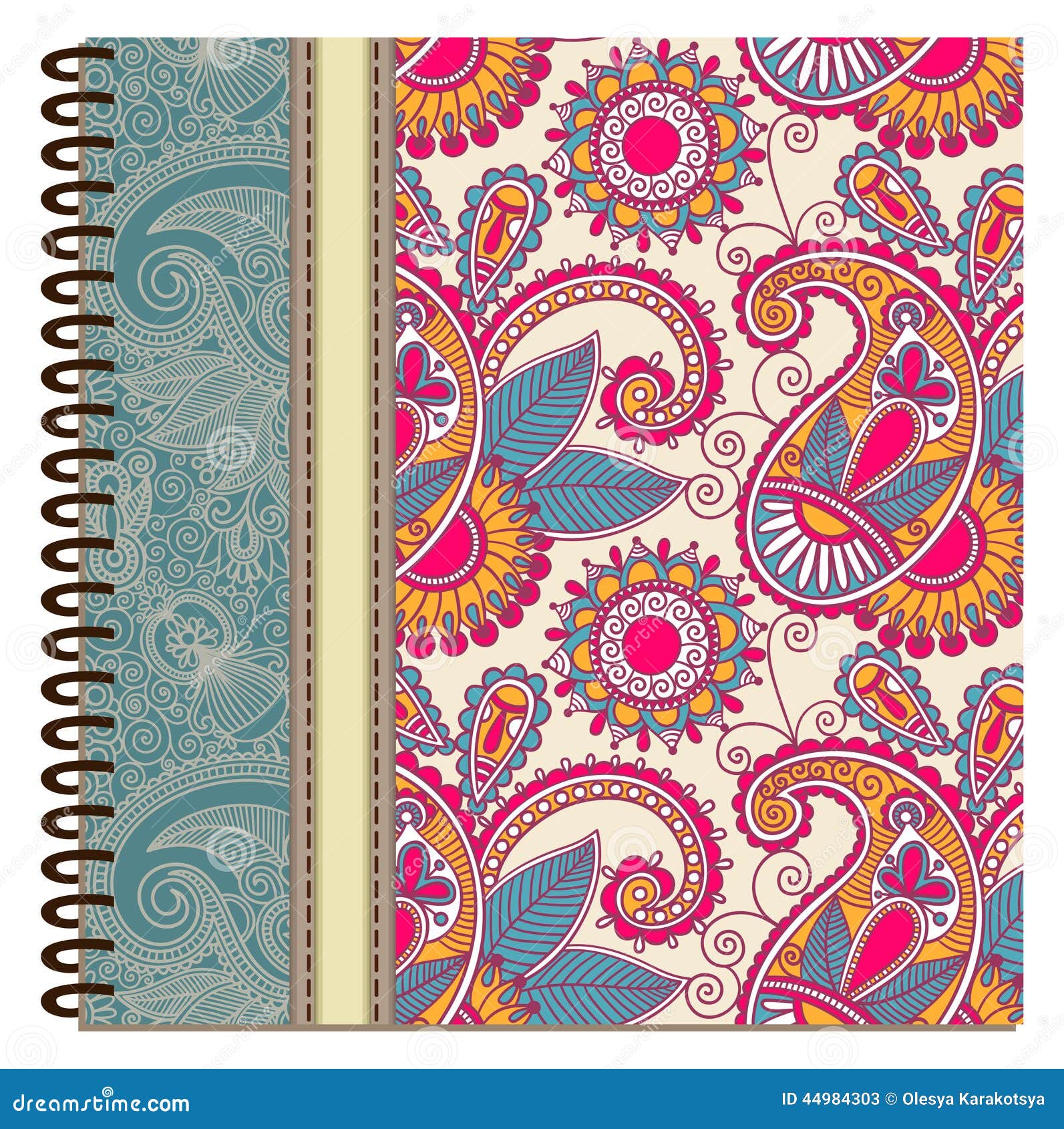 Design of Spiral Ornamental Notebook Cover Stock Vector - Illustration ...