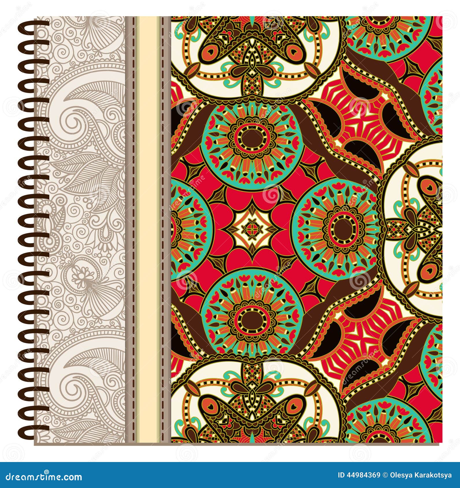 Design of Spiral Ornamental Notebook Cover Stock Vector - Illustration ...