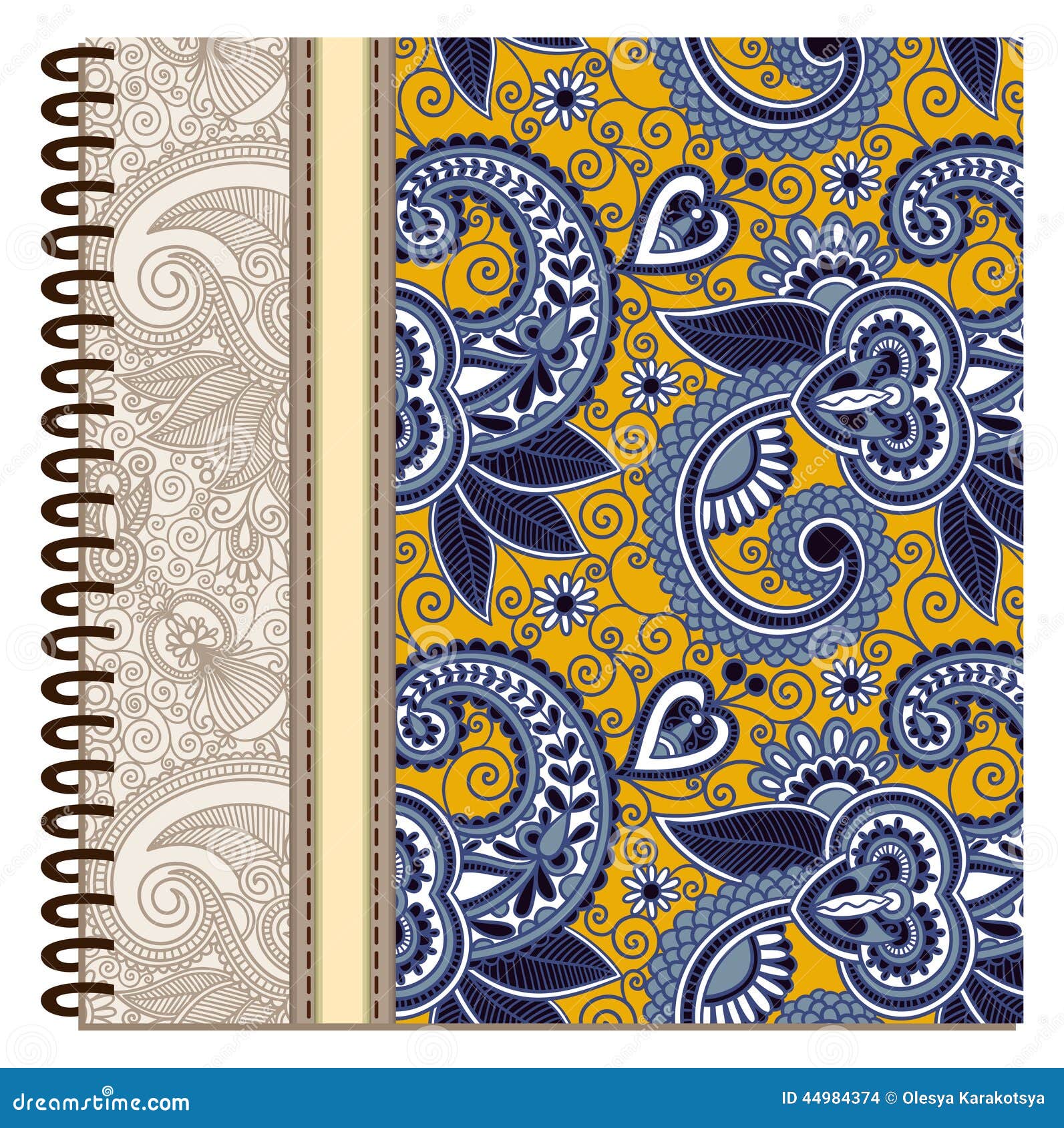 Design of Spiral Ornamental Notebook Cover Stock Vector - Illustration ...
