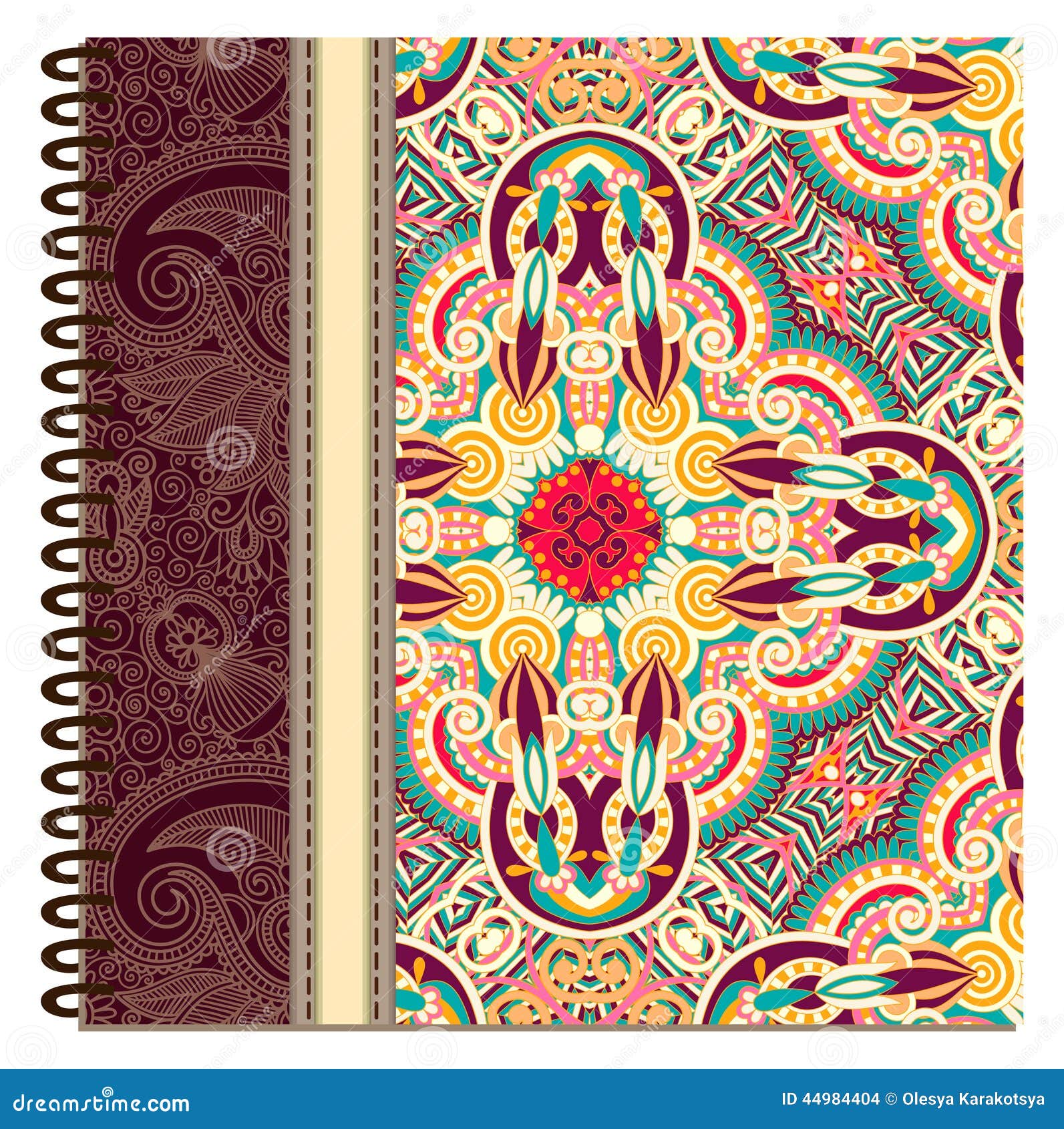 Design of Spiral Ornamental Notebook Cover Stock Vector - Illustration ...