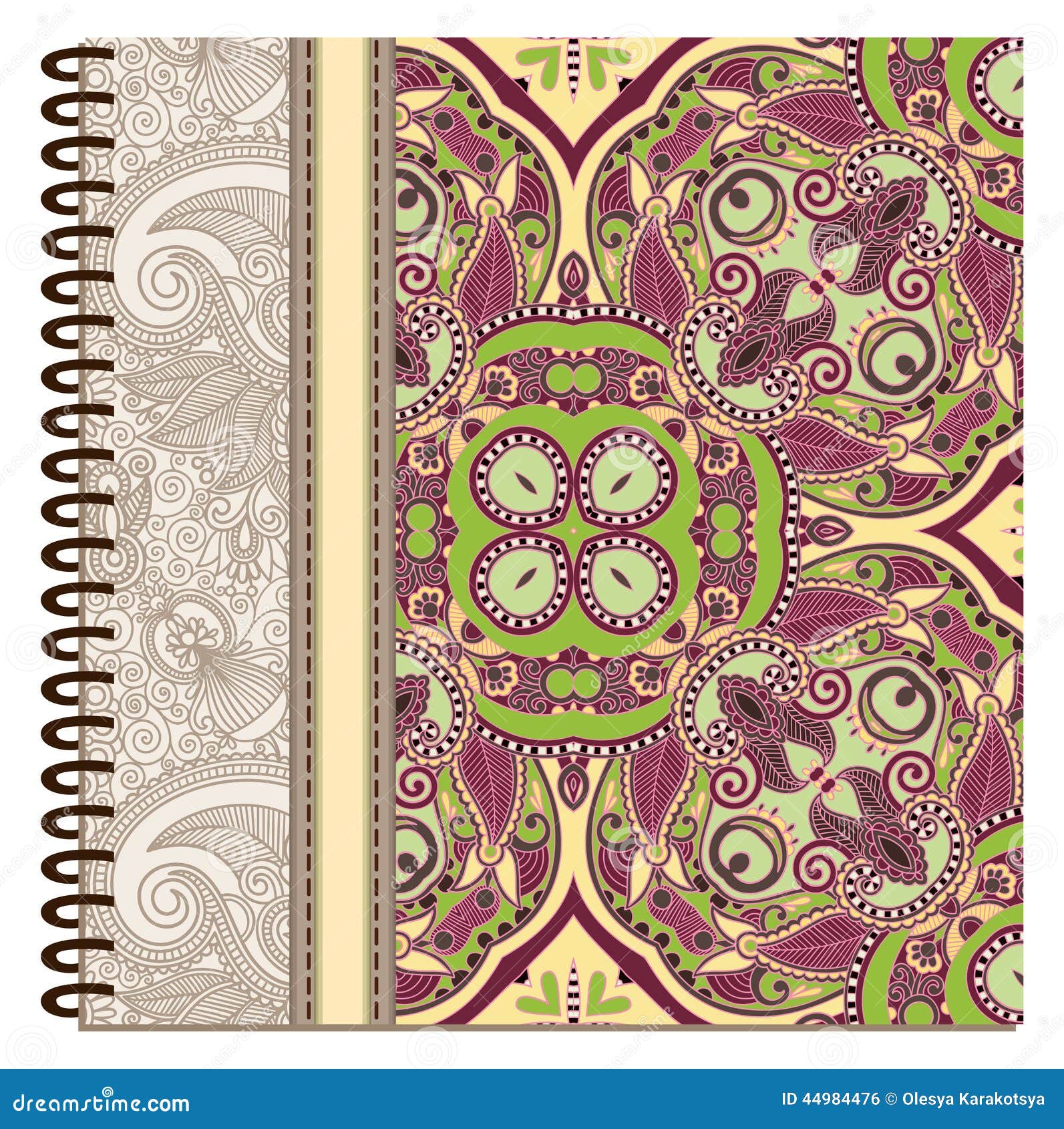 Design of Spiral Ornamental Notebook Cover Stock Vector - Illustration ...