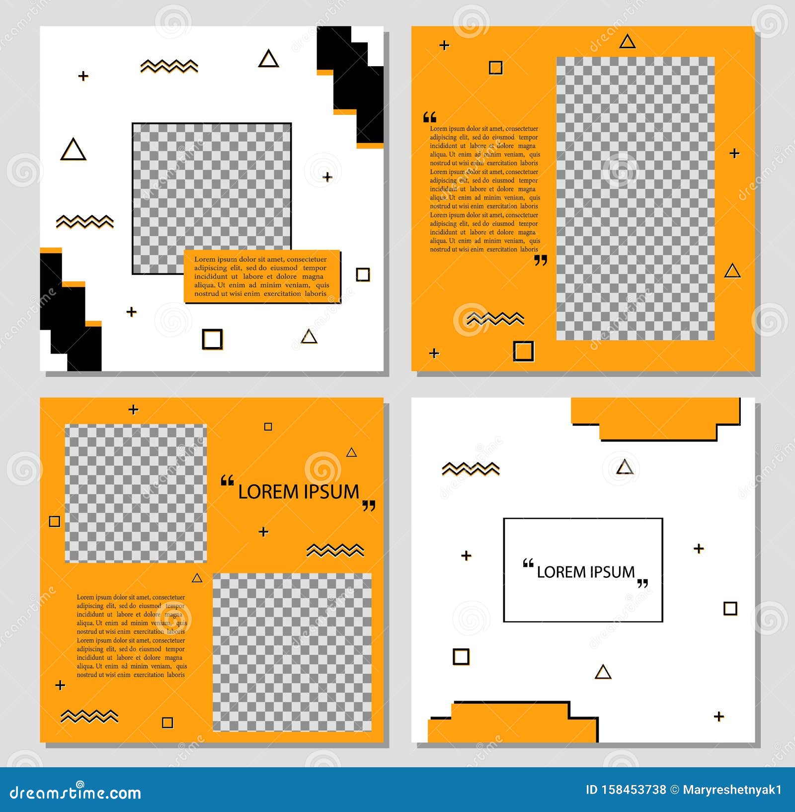 Design Square Banner Template for Social Media. Editable Yellow Frame ...